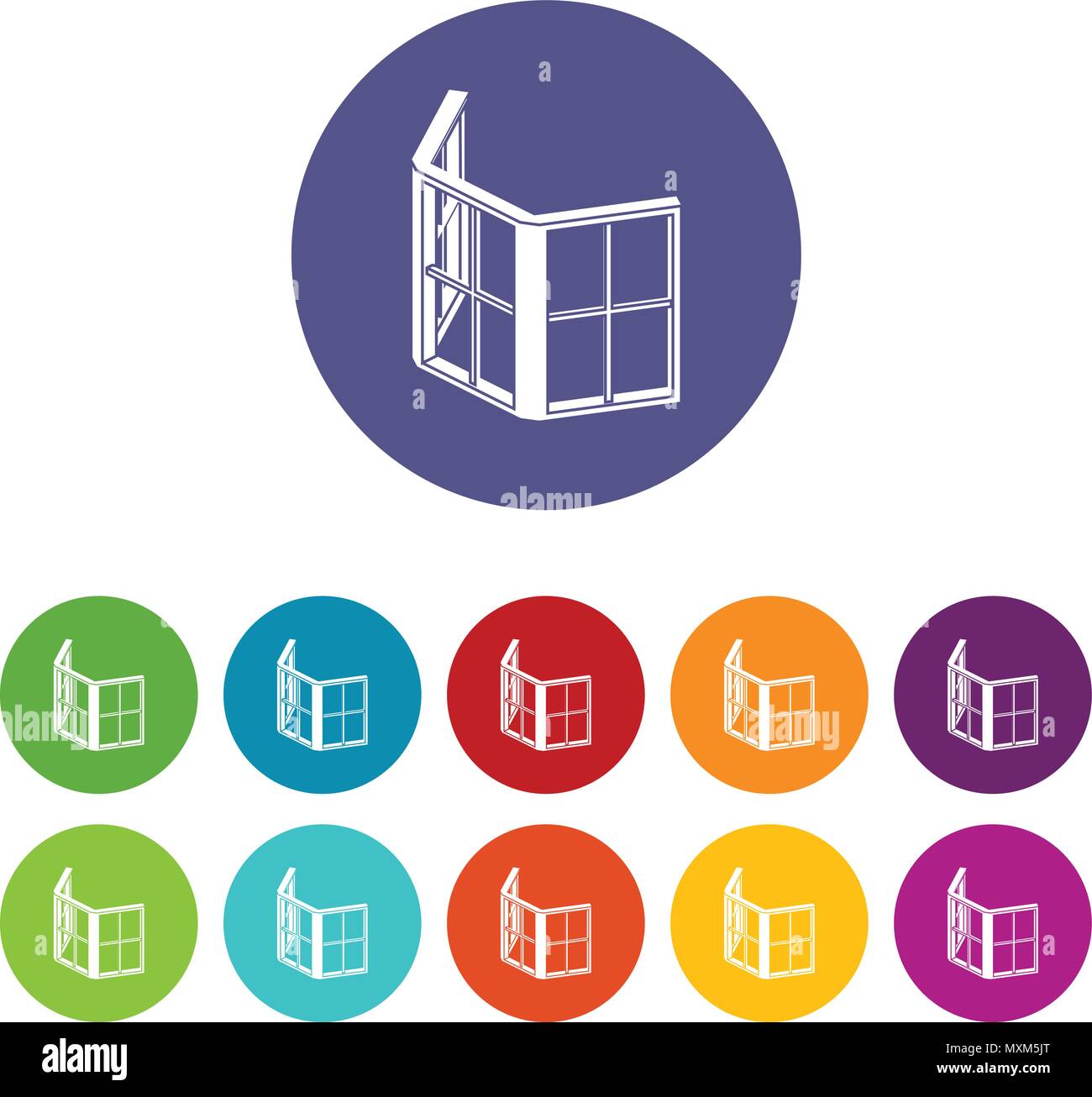 Facade window frame icons set vector color Stock Vector Image & Art - Alamy