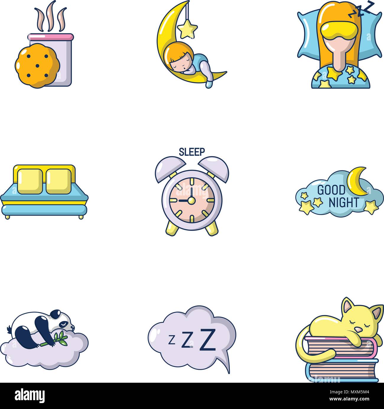 Sweet dream icons set, cartoon style Stock Vector Image & Art - Alamy