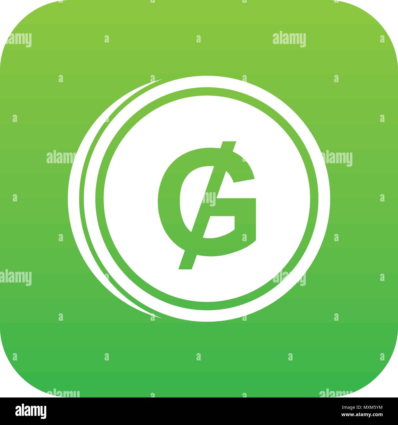 Coin guarani icon digital green Stock Vector Image & Art - Alamy