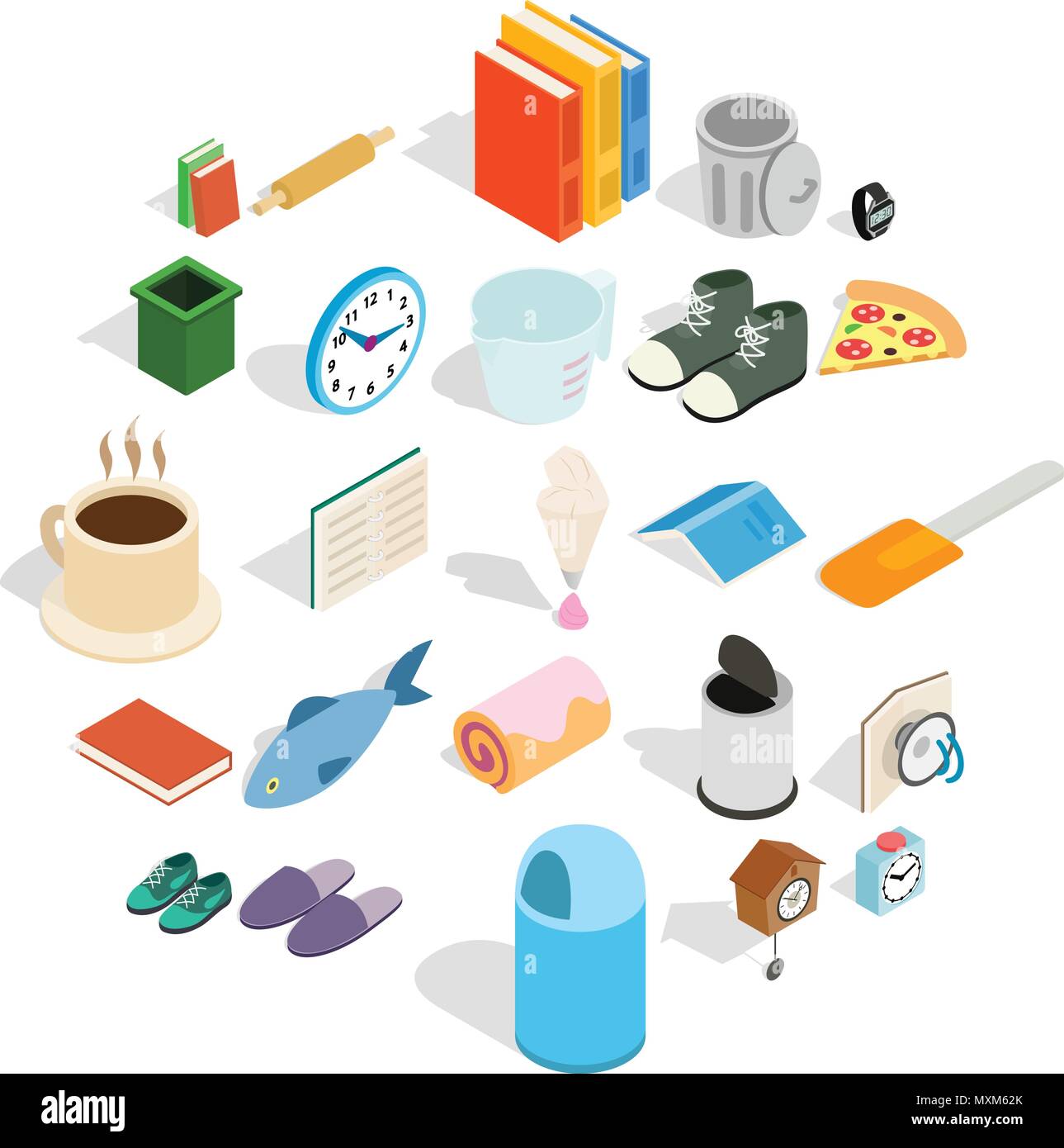 Interior furniture 3d isometric icons set sofa hi-res stock photography ...