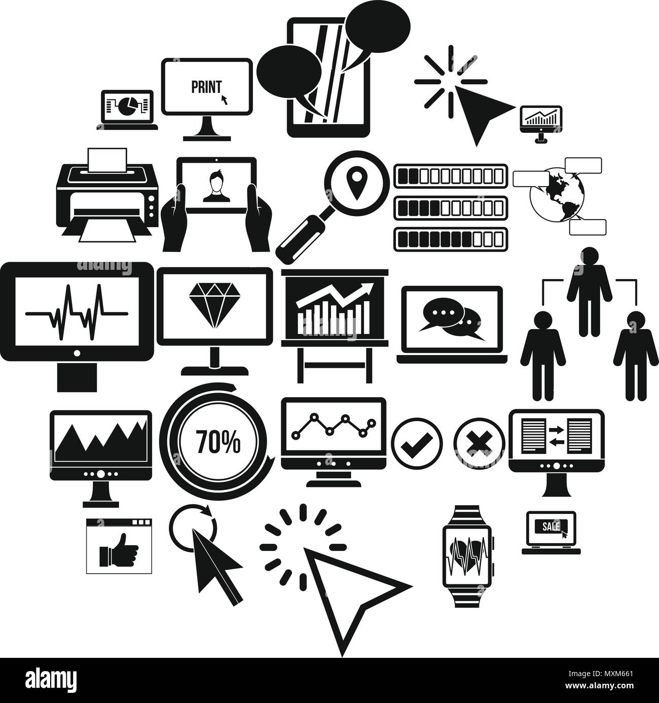 Webinar icons set, simple style Stock Vector Image & Art - Alamy