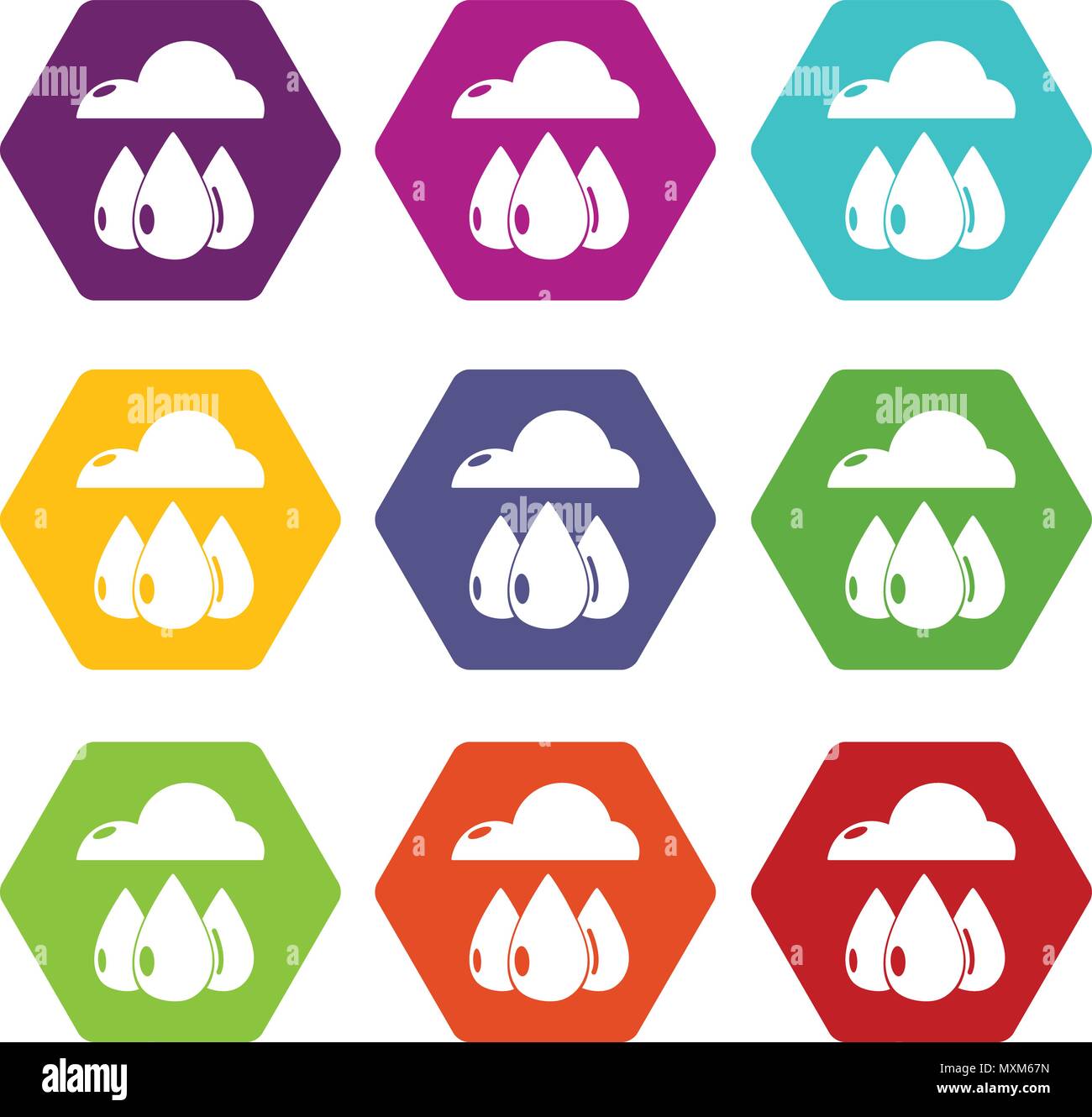 Rain weather icons set 9 vector Stock Vector Image & Art - Alamy
