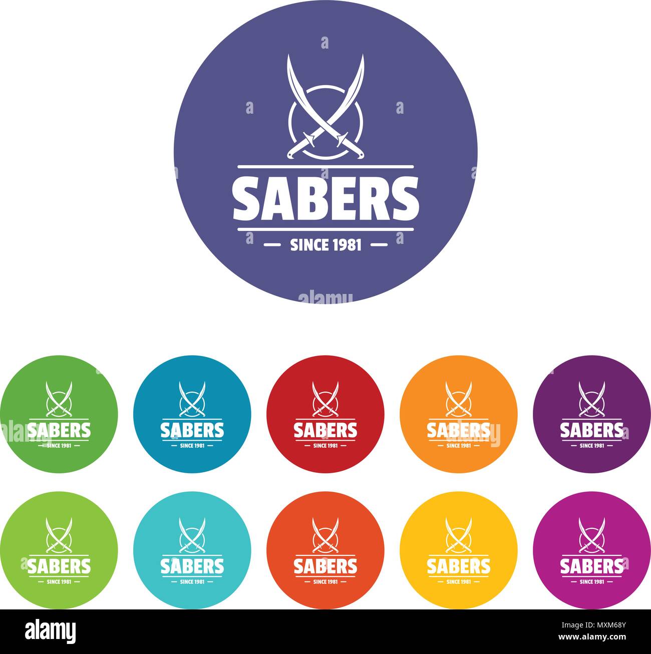 Saber icons set vector color Stock Vector Image & Art - Alamy