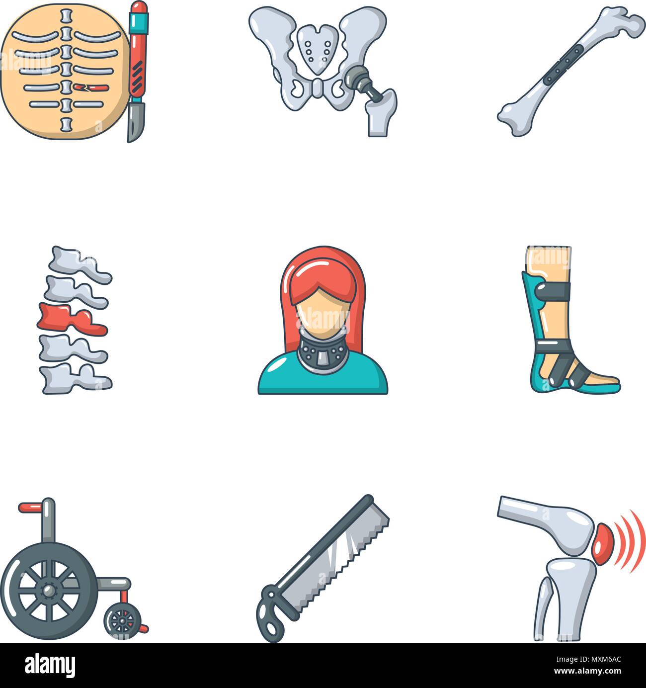 Prosthesis icons set, cartoon style Stock Vector Image & Art - Alamy