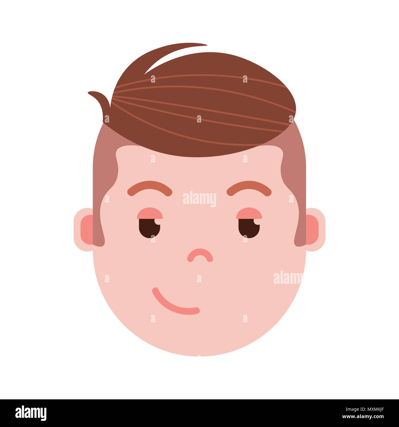 boy head emoji personage icon with facial emotions, avatar character ...