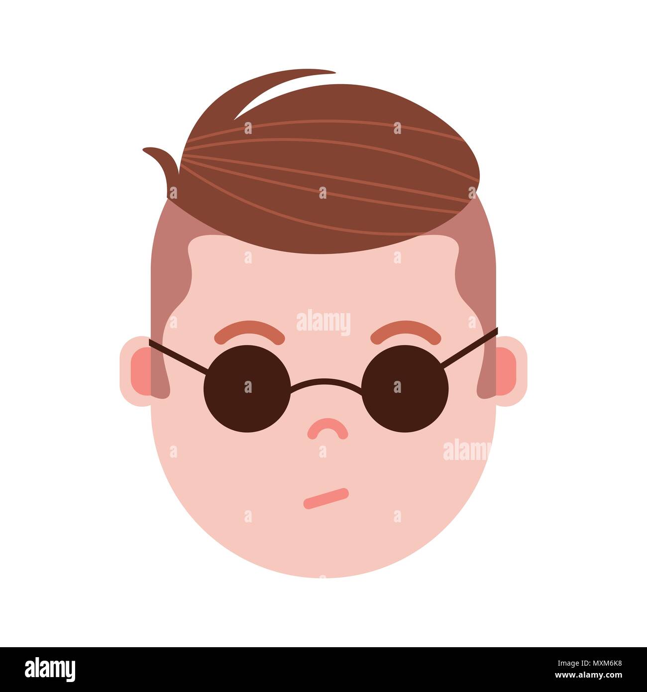 boy head emoji personage icon with facial emotions, avatar character ...