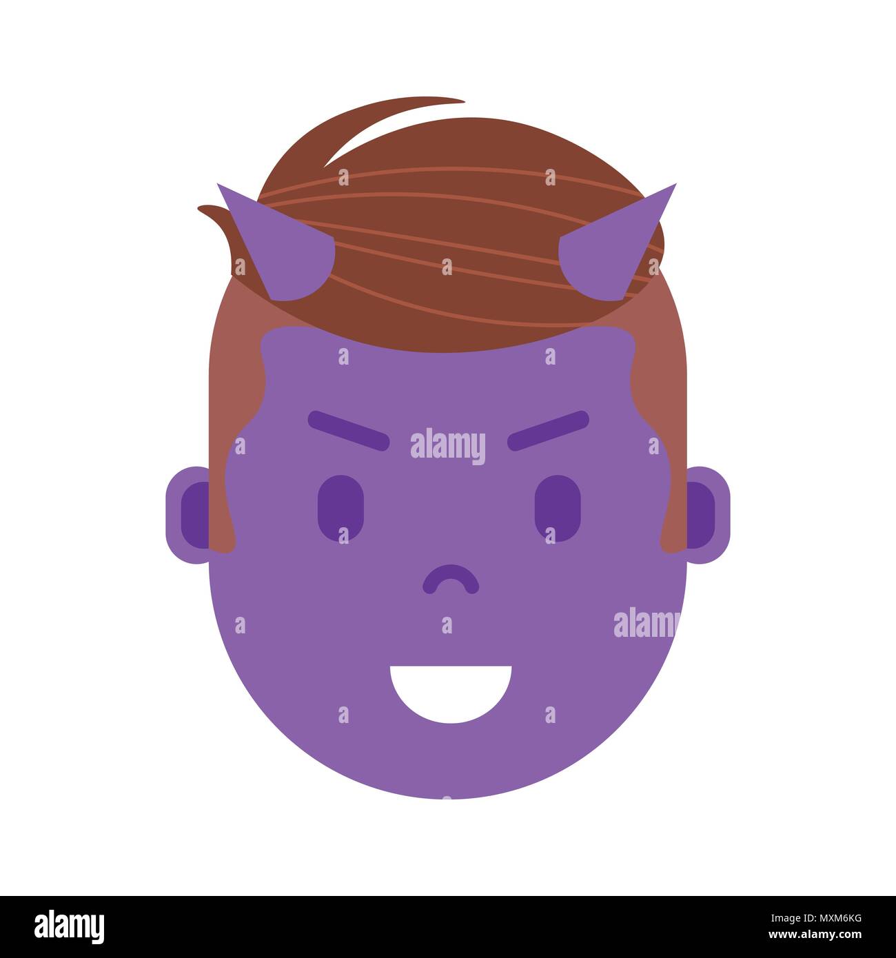 boy head emoji personage icon with facial emotions, avatar character ...
