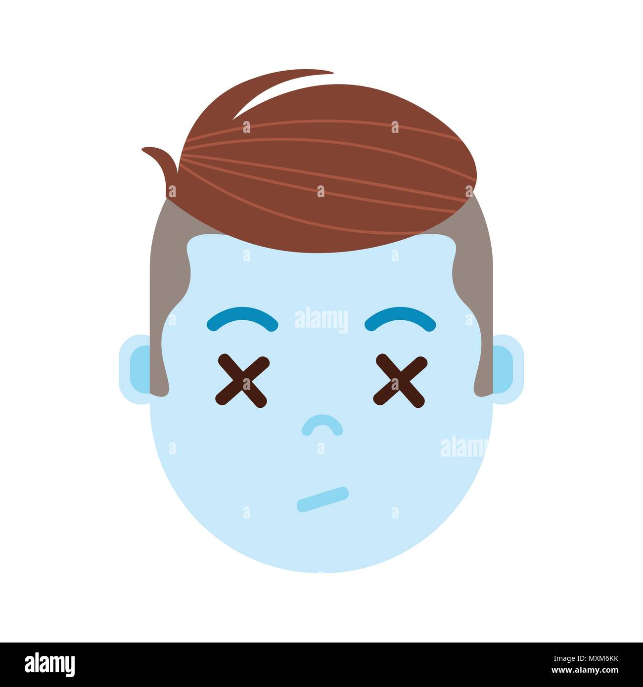 boy head emoji with facial emotions, avatar character, man dead face ...