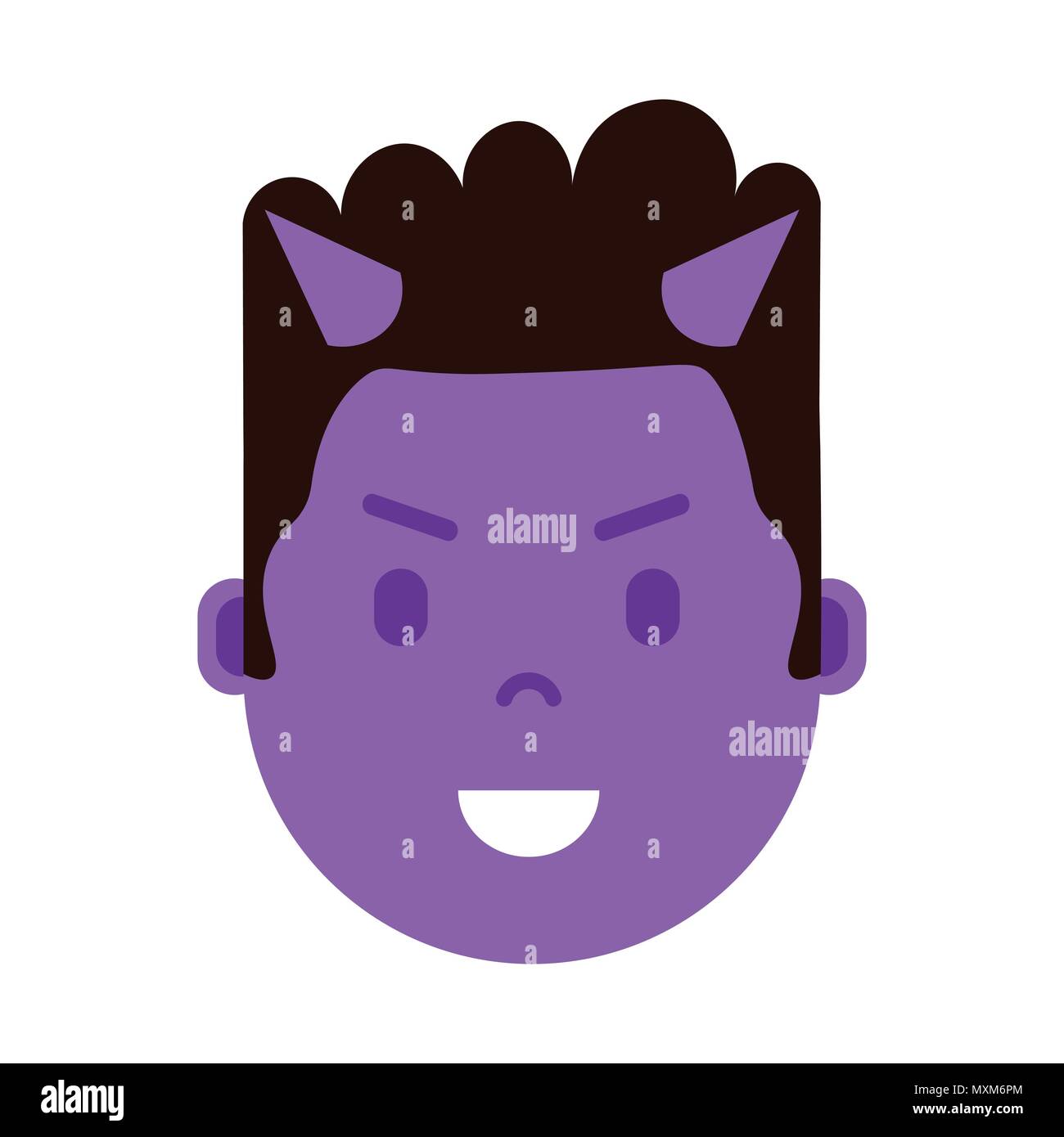 african boy head emoji personage icon with facial emotions, avatar ...