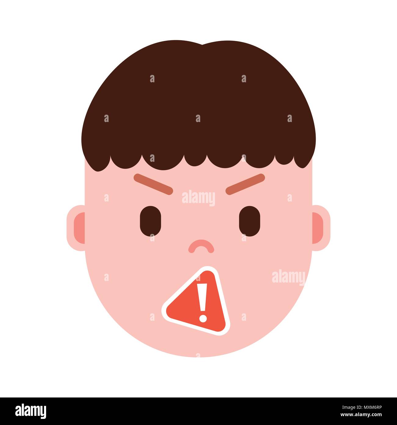 boy head emoji with facial emotions, avatar character, man censorship ...