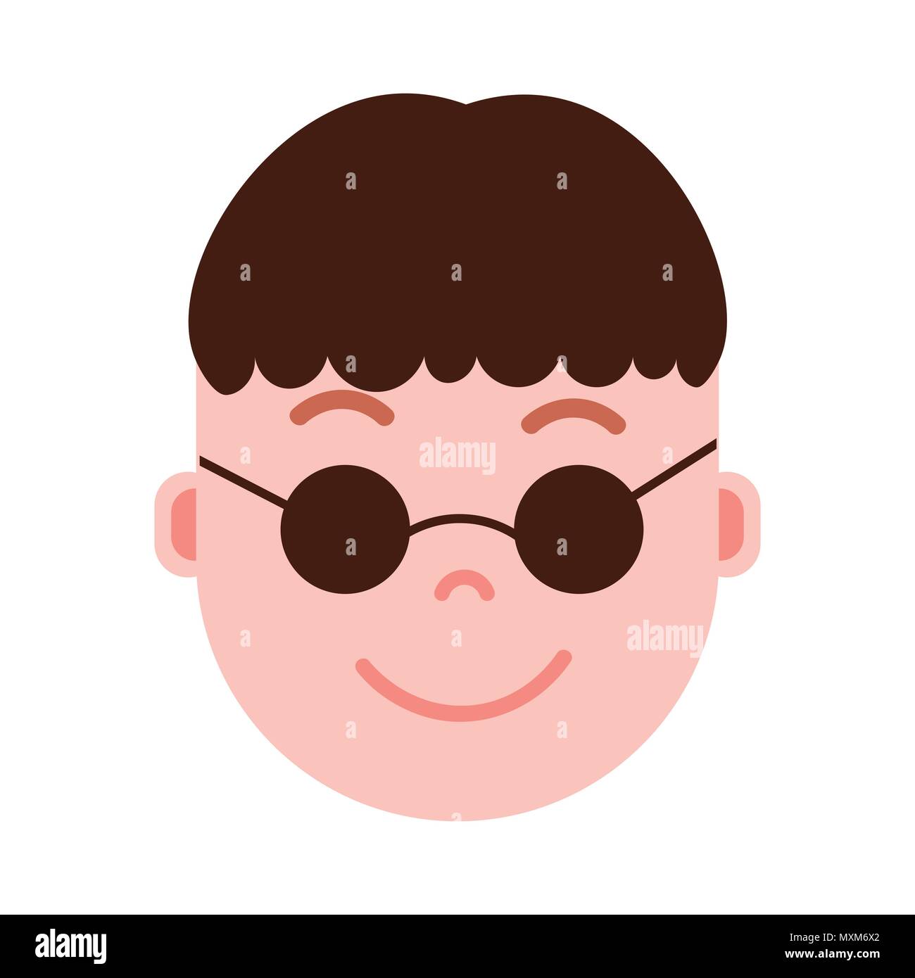 boy head emoji personage icon with facial emotions, avatar character ...