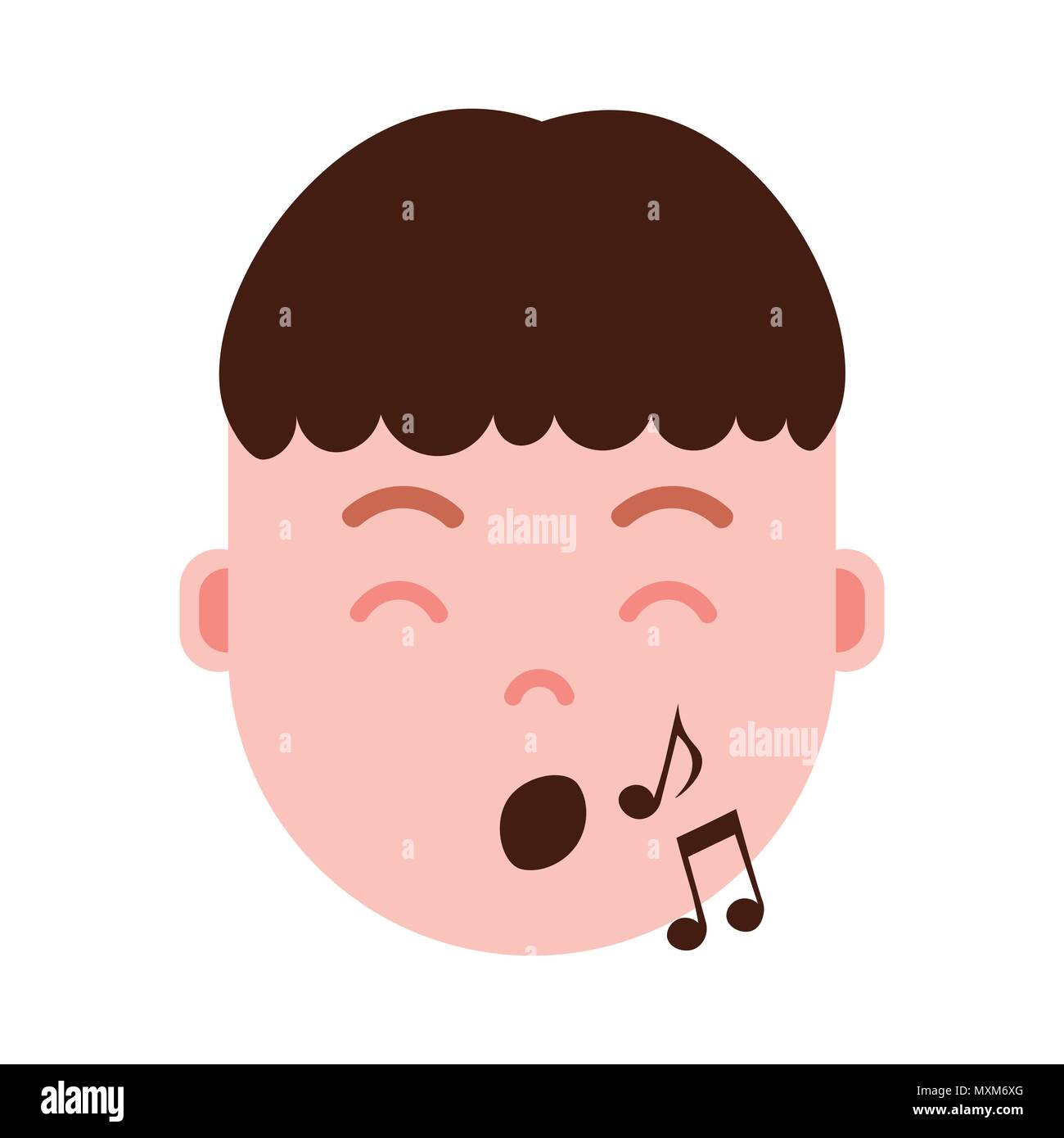 boy head emoji personage icon with facial emotions, avatar character ...