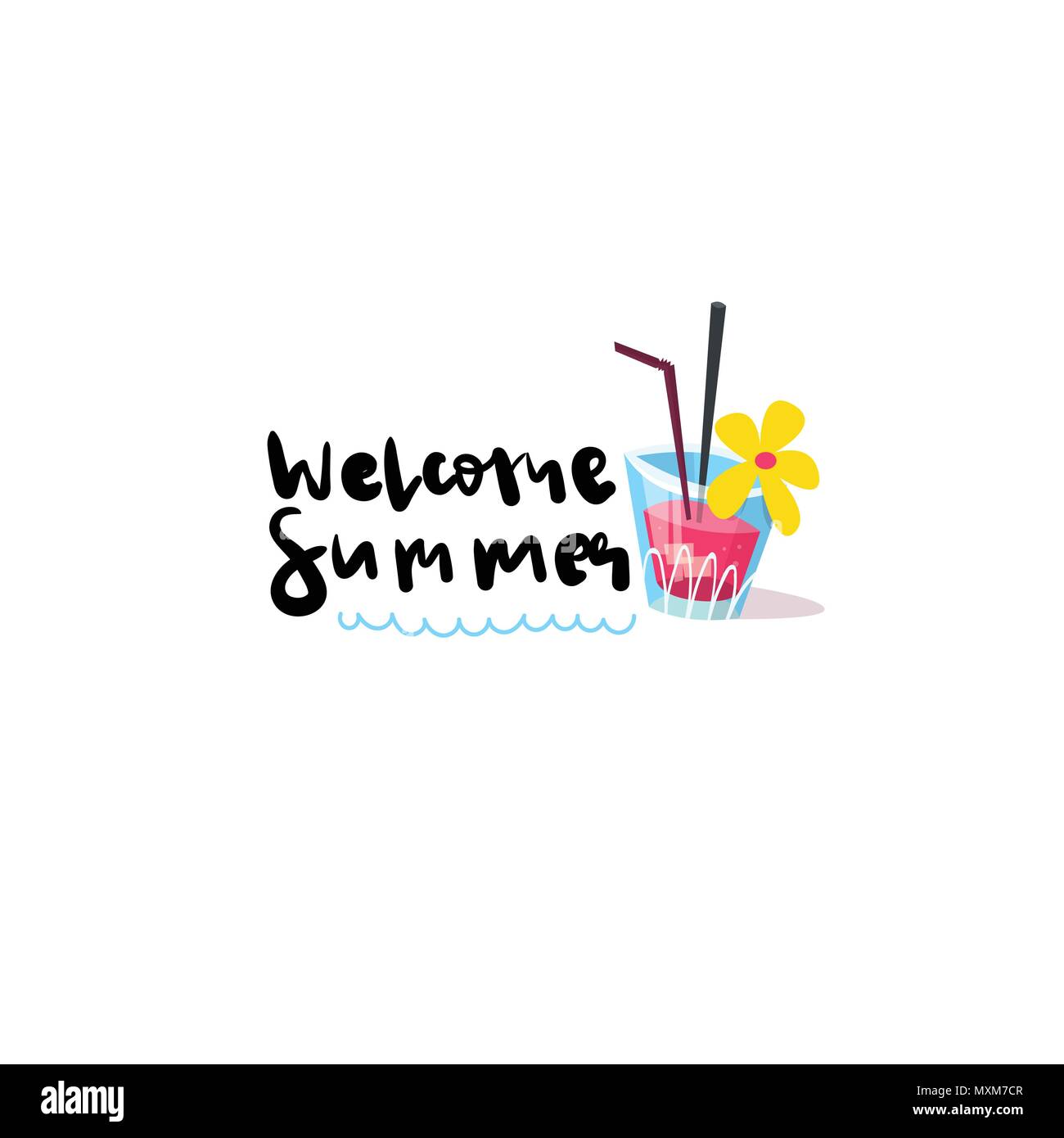 welcome summer badge Isolated Typographic Design Label. Season Holidays ...