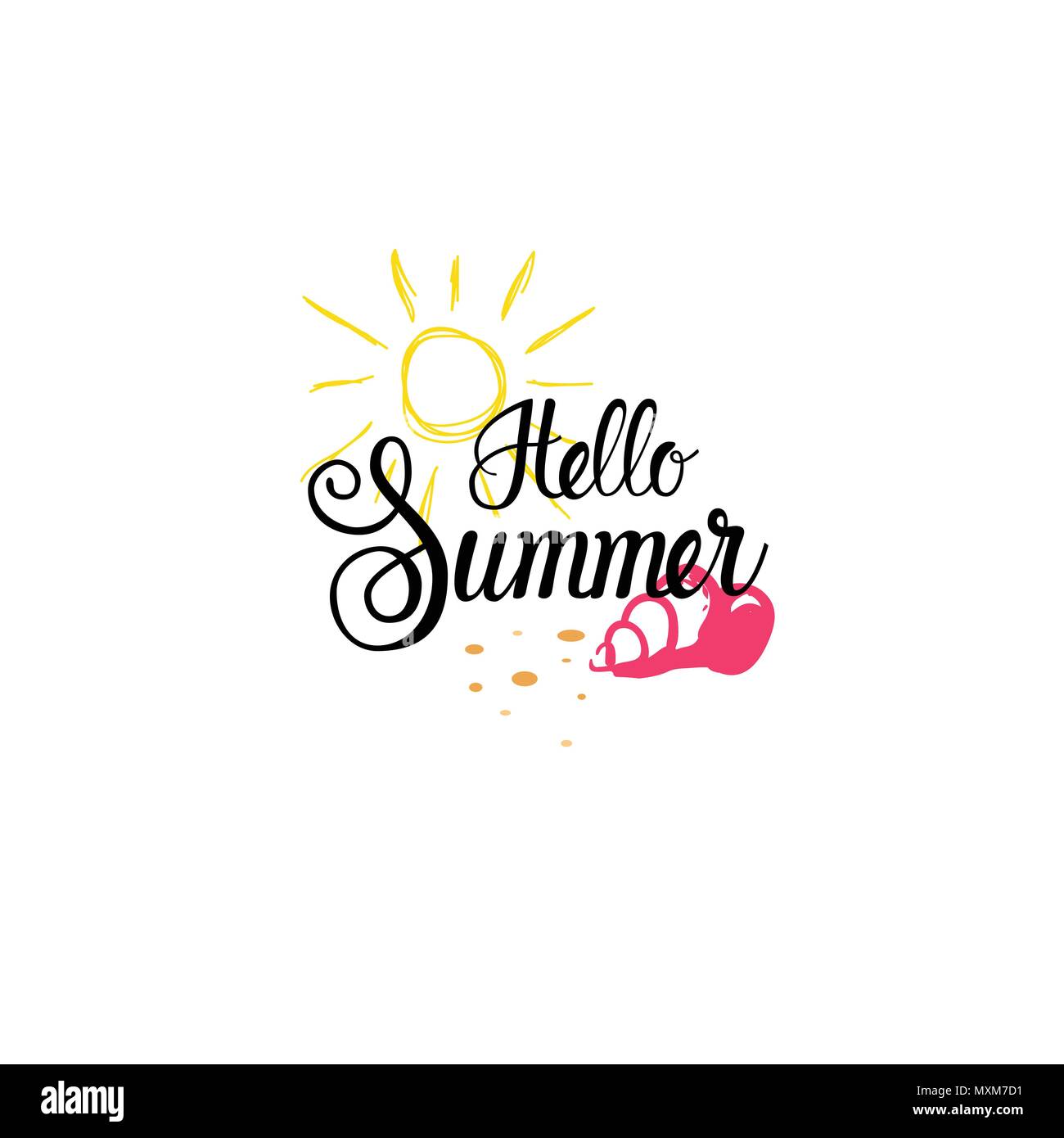 hello summer badge Isolated Typographic Design Label. Season Holidays ...
