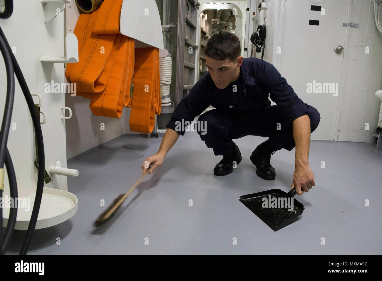 161111-N-HV059-024 ATLANTIC OCEAN (Nov. 11, 2016) Seaman Michael Jacobs ...