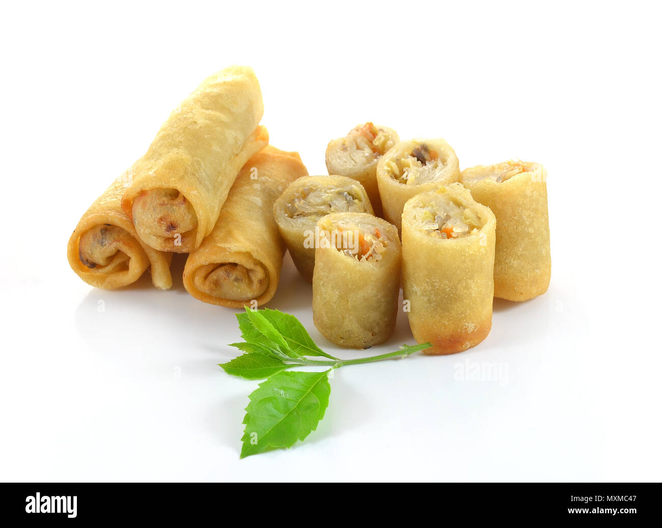 Spring Roll also known as Egg Roll isolated on white Stock Photo - Alamy