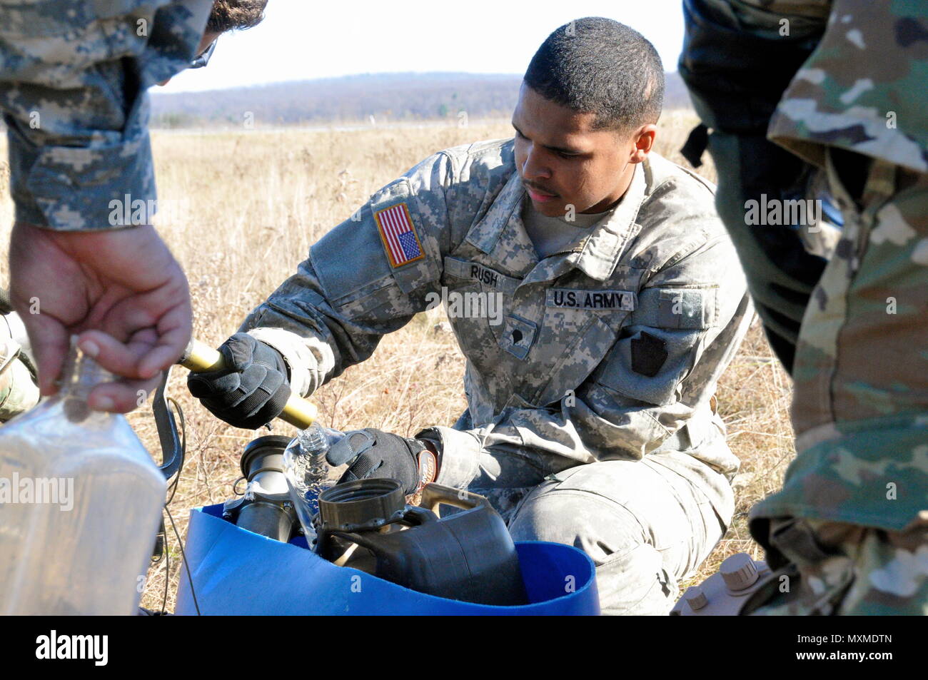 U.S. Army Spc. Justin Rush, petroleum supply specialist with Echo ...