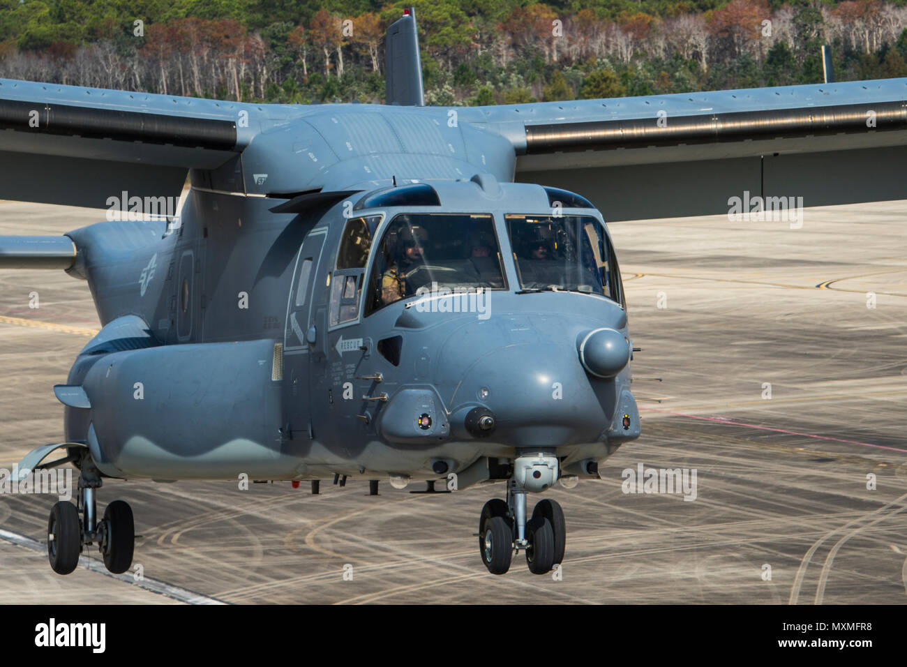 A CV-22 Osprey tiltrotor aircraft with the 8th Special Operations ...