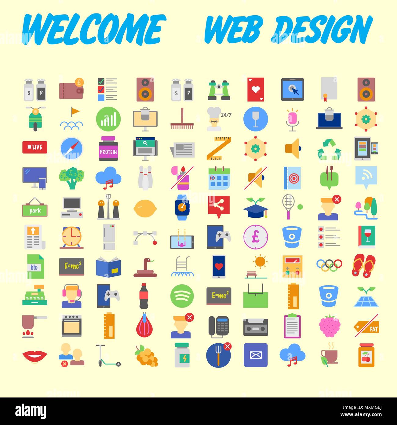 Set Of Icons, Quality Universal Pack, Big Icon Collection. Vector ...