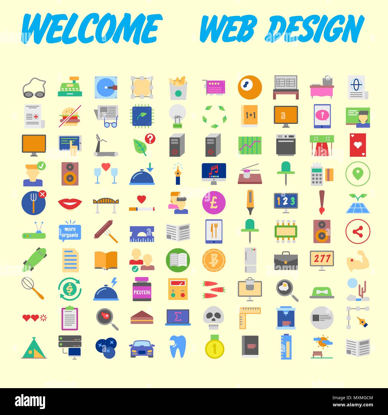 Set Of Icons, Quality Universal Pack, Big Icon Collection. Vector ...