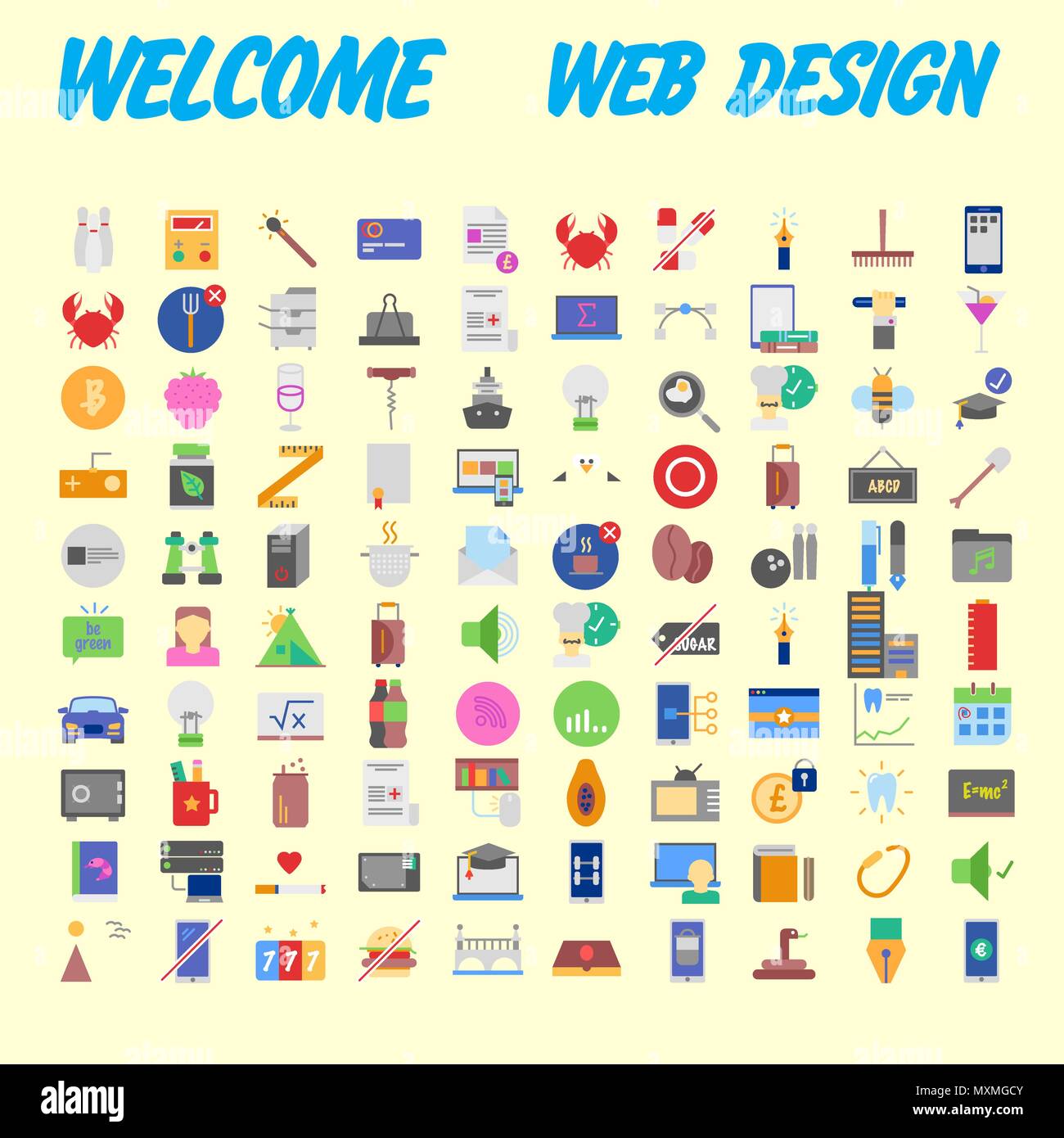 Set Of Icons, Quality Universal Pack, Big Icon Collection. Vector ...