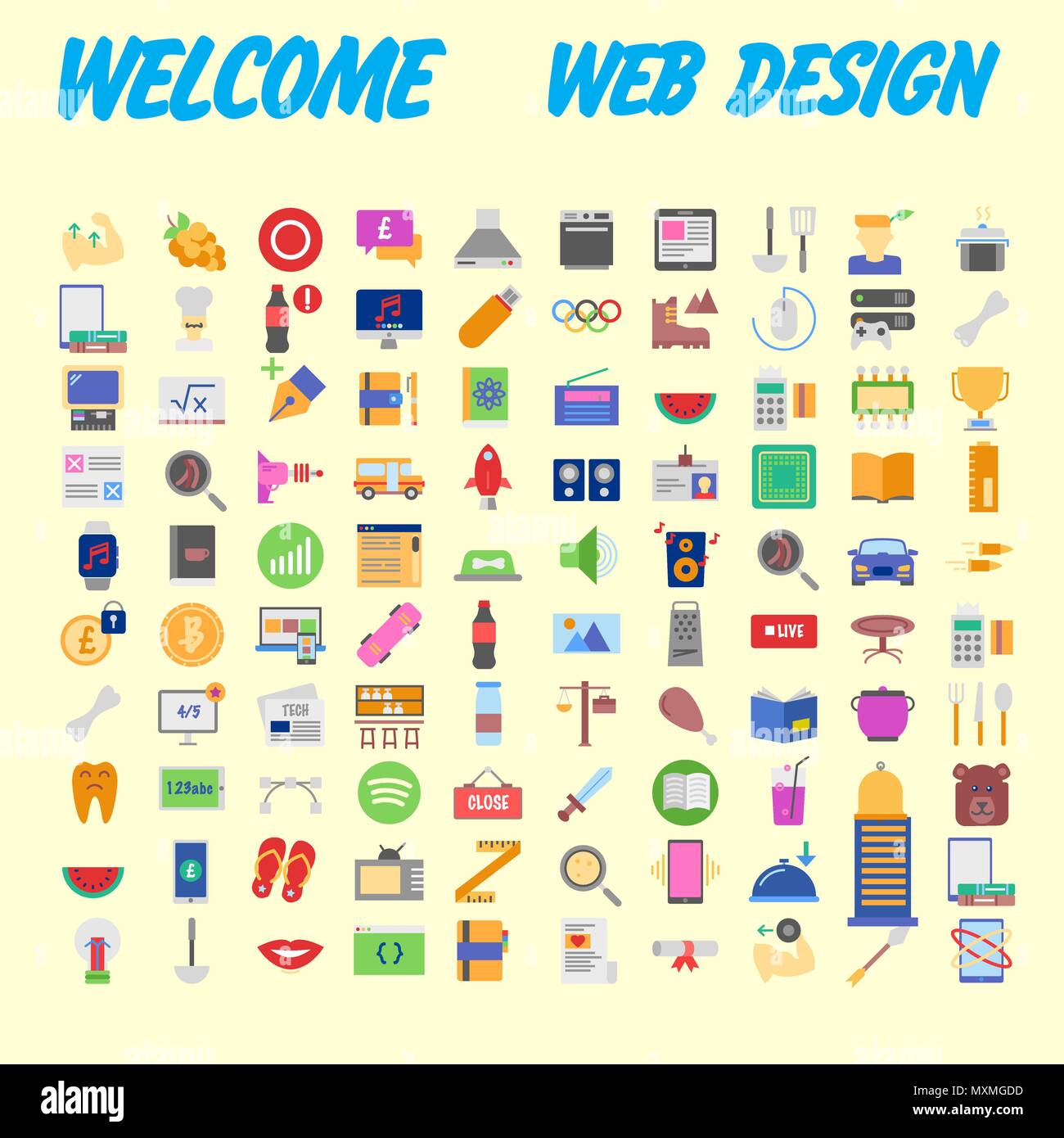 Set Of Icons, Quality Universal Pack, Big Icon Collection. Vector ...