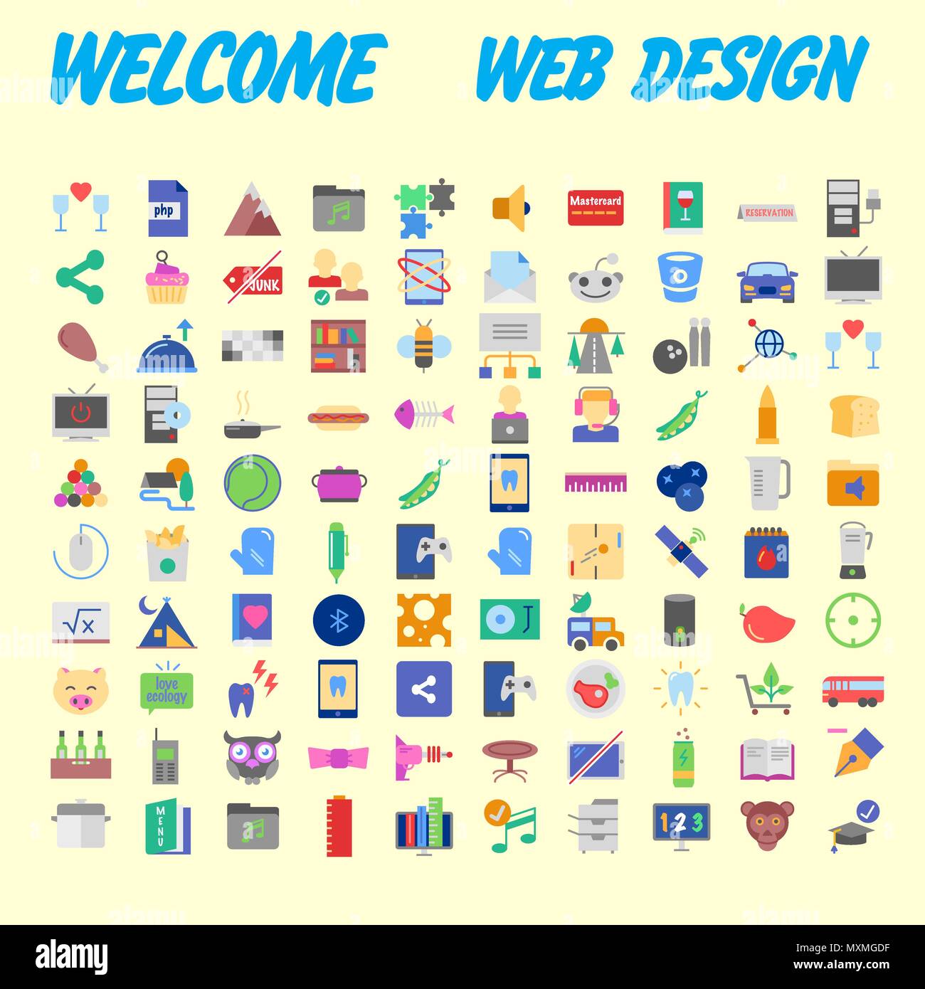 Set Of Icons, Quality Universal Pack, Big Icon Collection. Vector ...