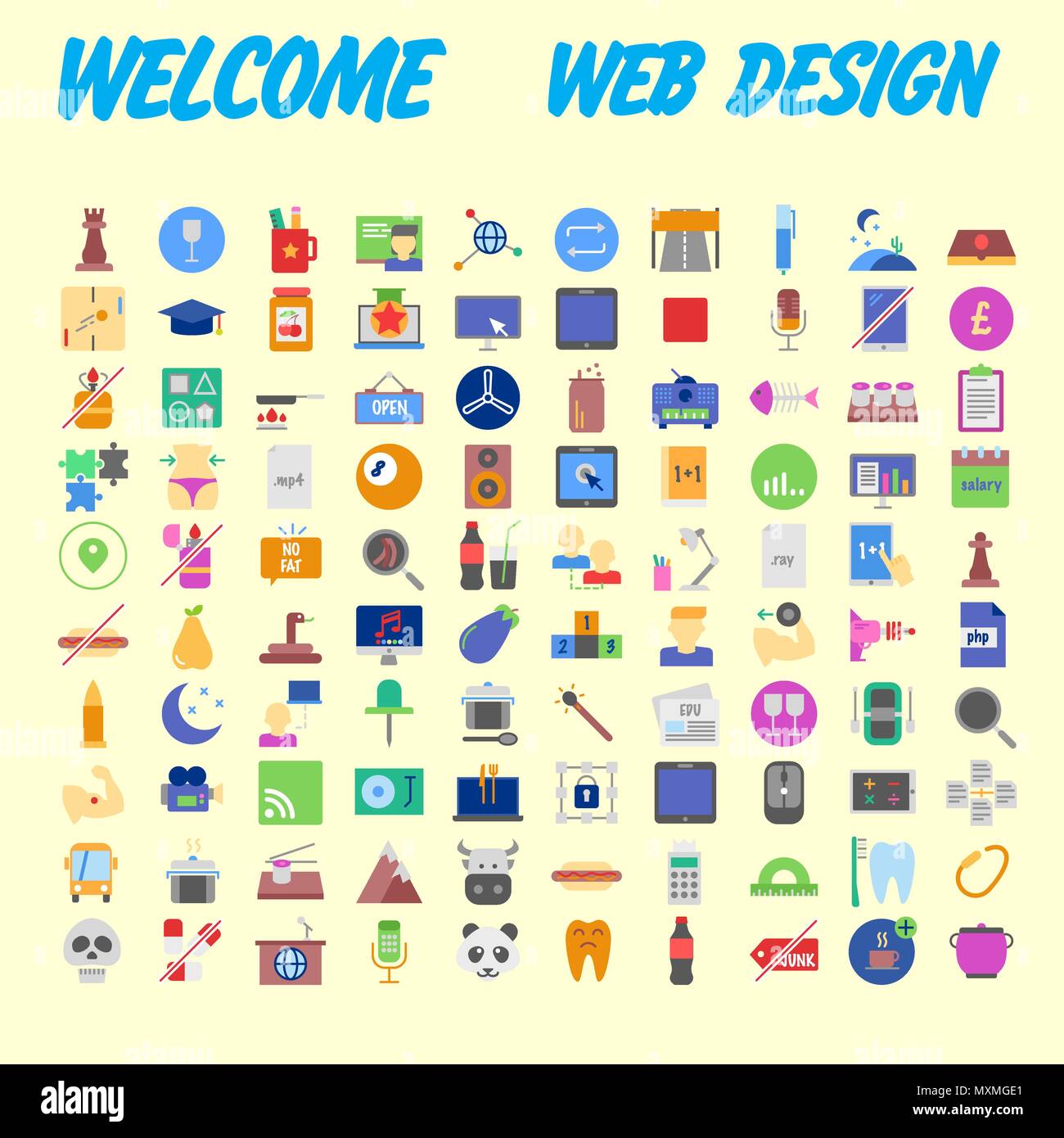 Set Of Icons, Quality Universal Pack, Big Icon Collection. Vector ...