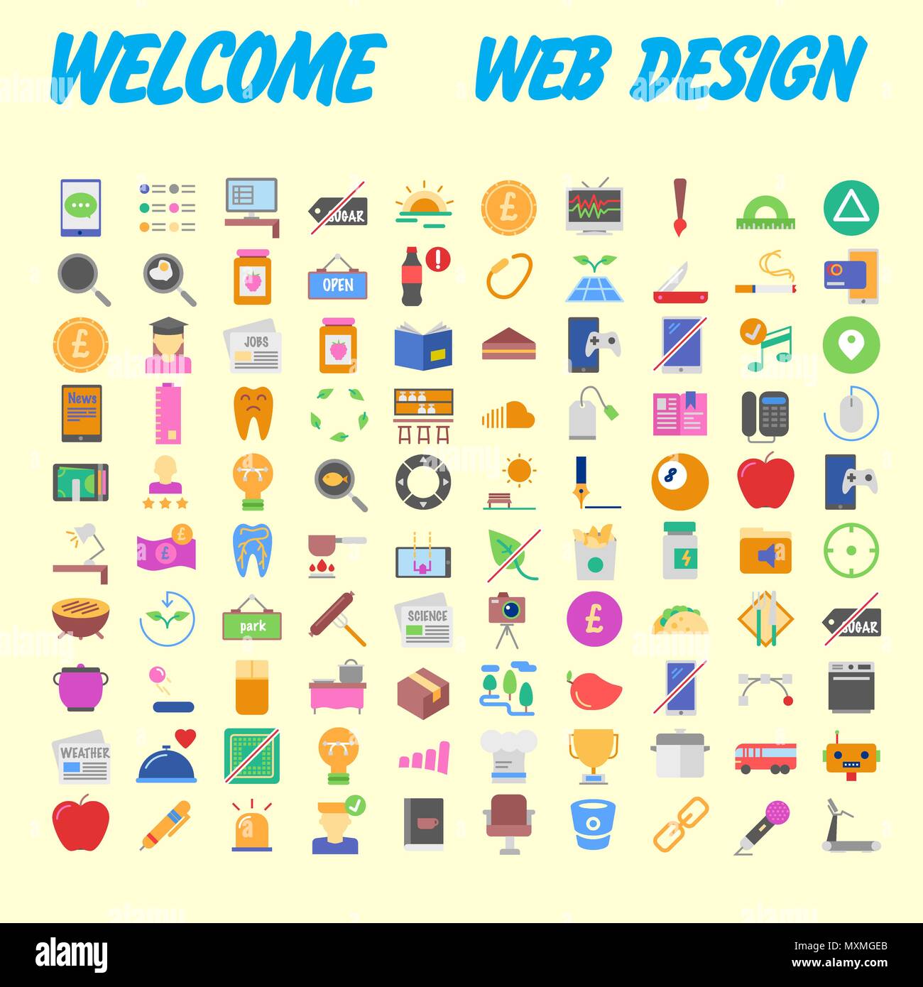 Set Of Icons, Quality Universal Pack, Big Icon Collection. Vector ...