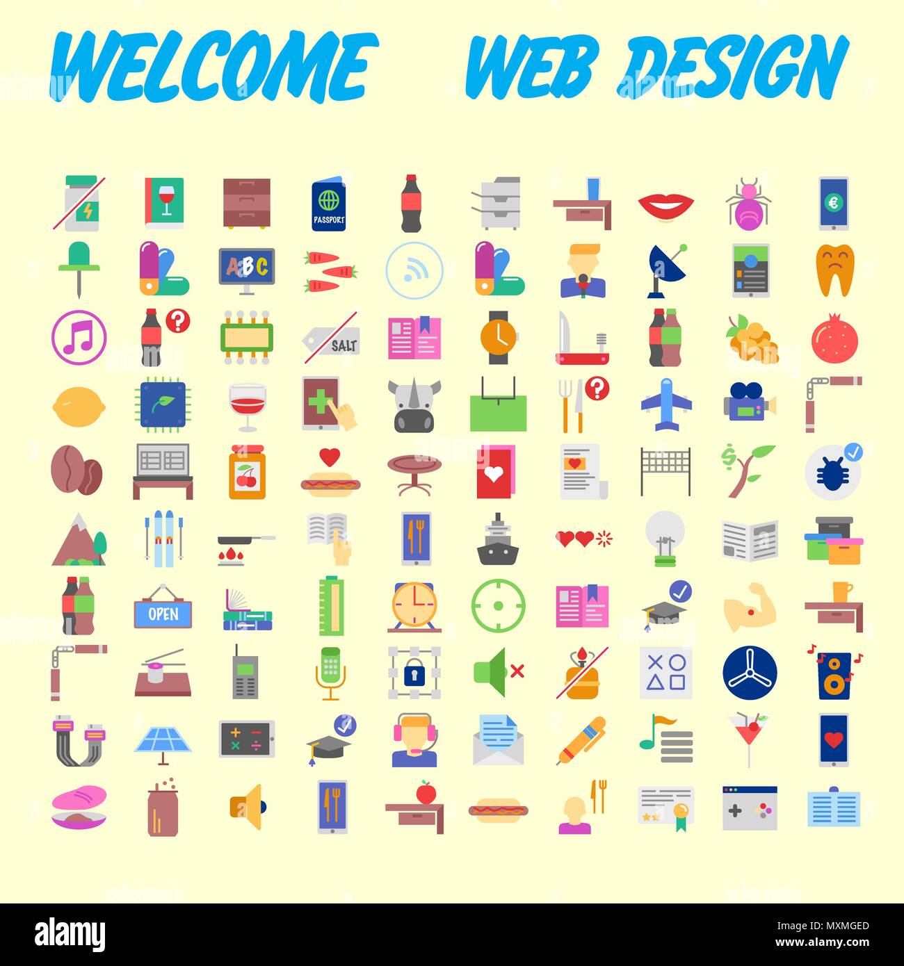 Set Of Icons, Quality Universal Pack, Big Icon Collection. Vector ...