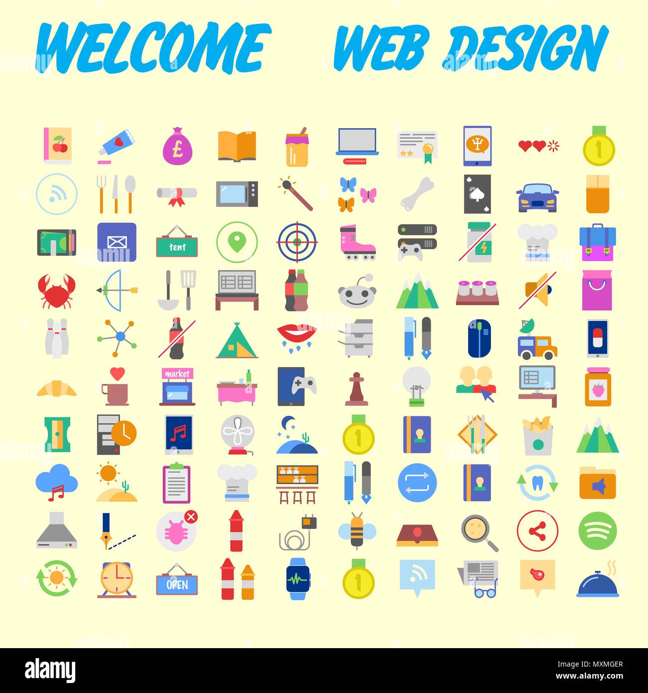 Set Of Icons, Quality Universal Pack, Big Icon Collection. Vector ...