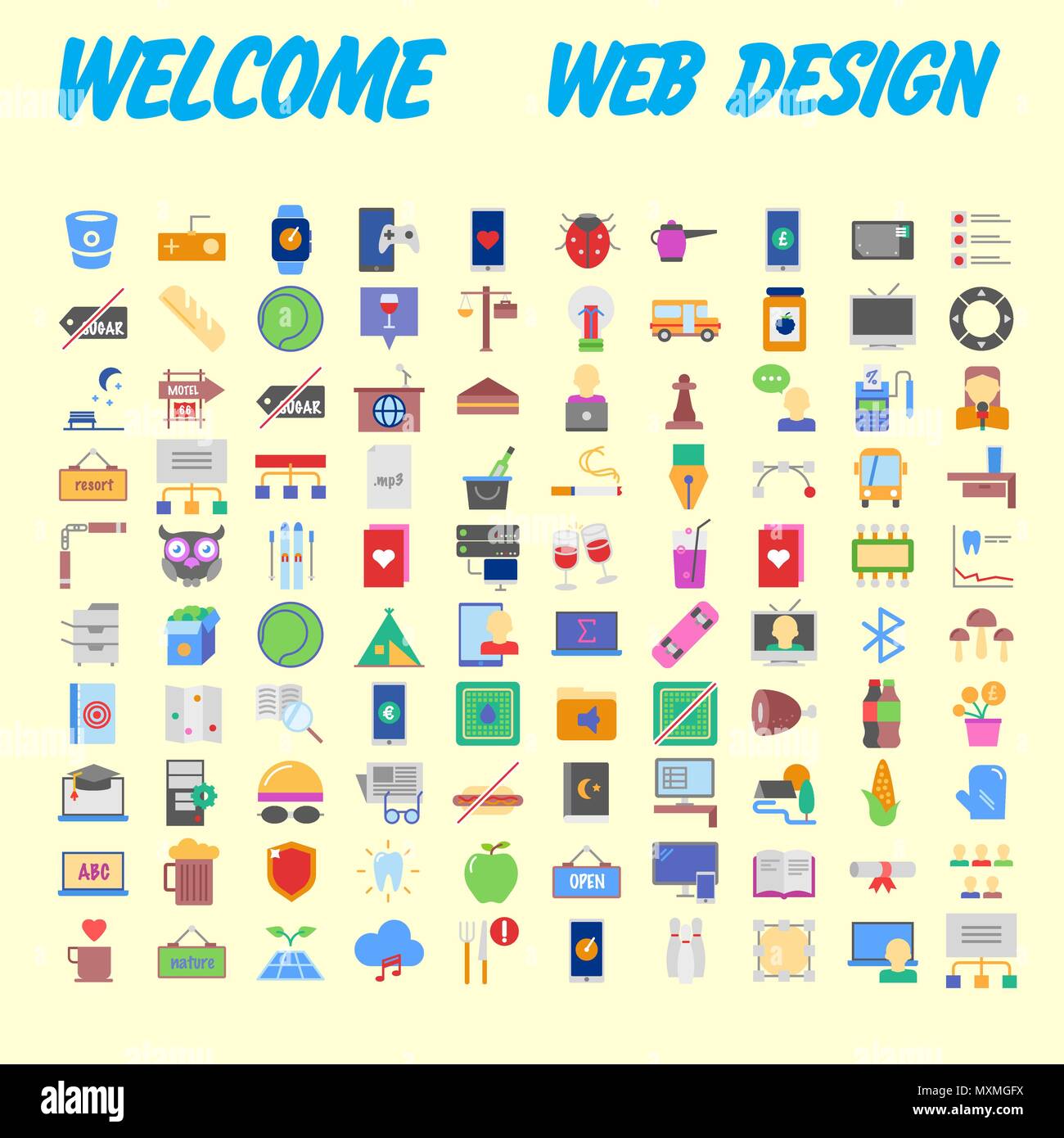 Set Of Icons, Quality Universal Pack, Big Icon Collection. Vector ...