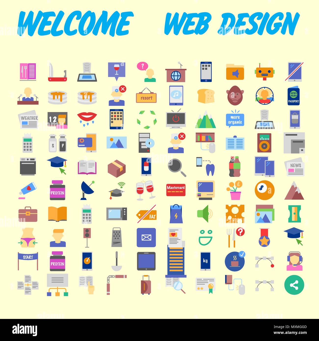 Set Of Icons, Quality Universal Pack, Big Icon Collection. Vector ...