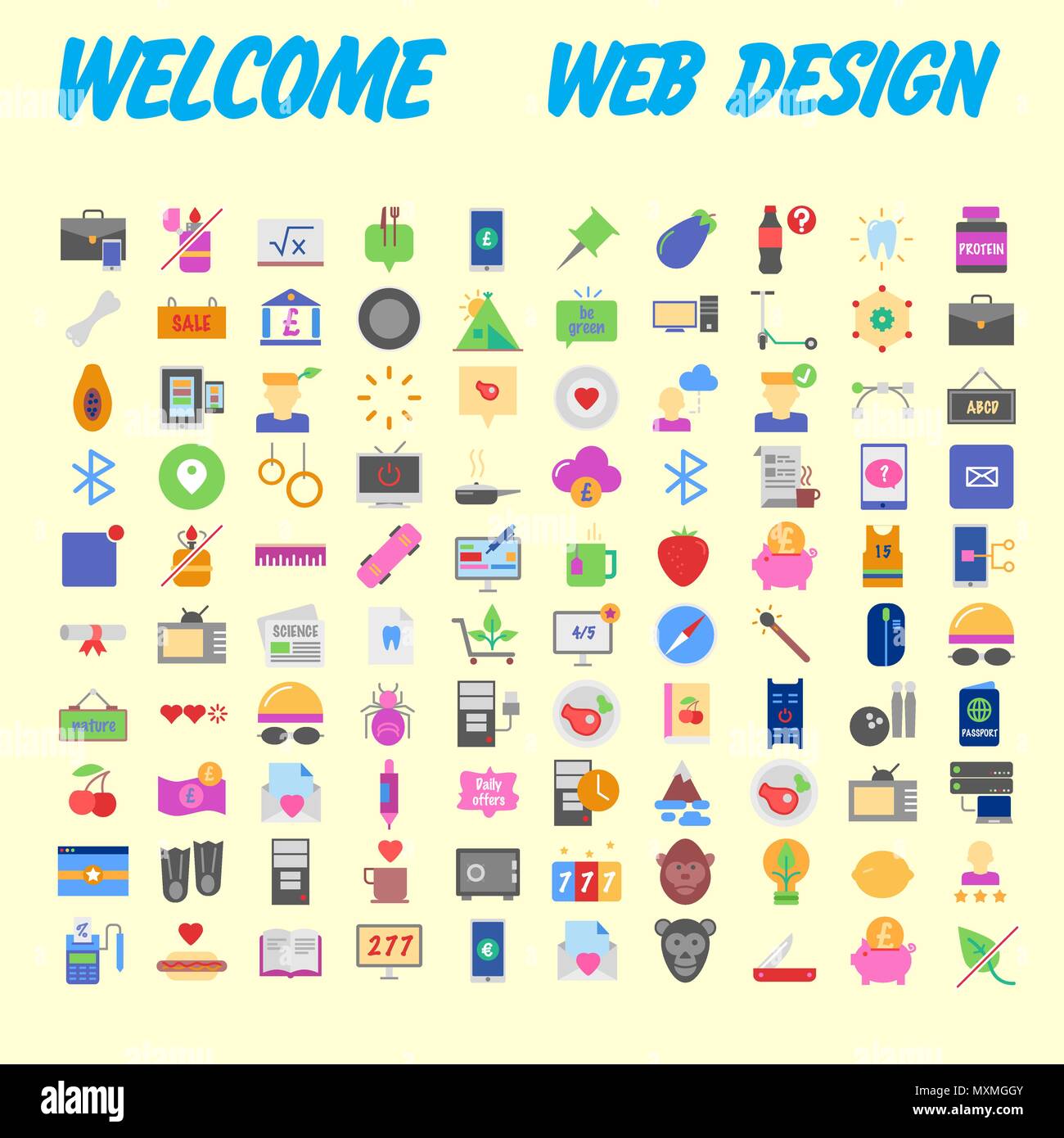 Set Of Icons, Quality Universal Pack, Big Icon Collection. Vector ...