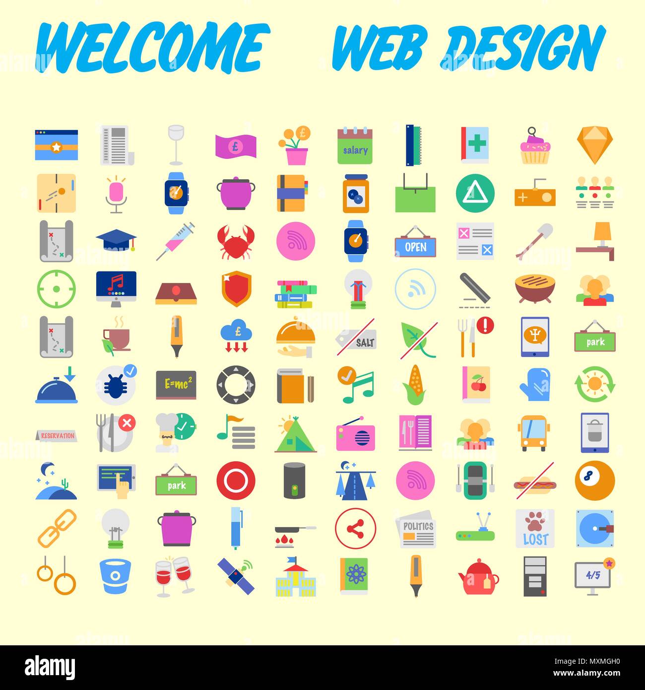 Set Of Icons, Quality Universal Pack, Big Icon Collection. Vector ...