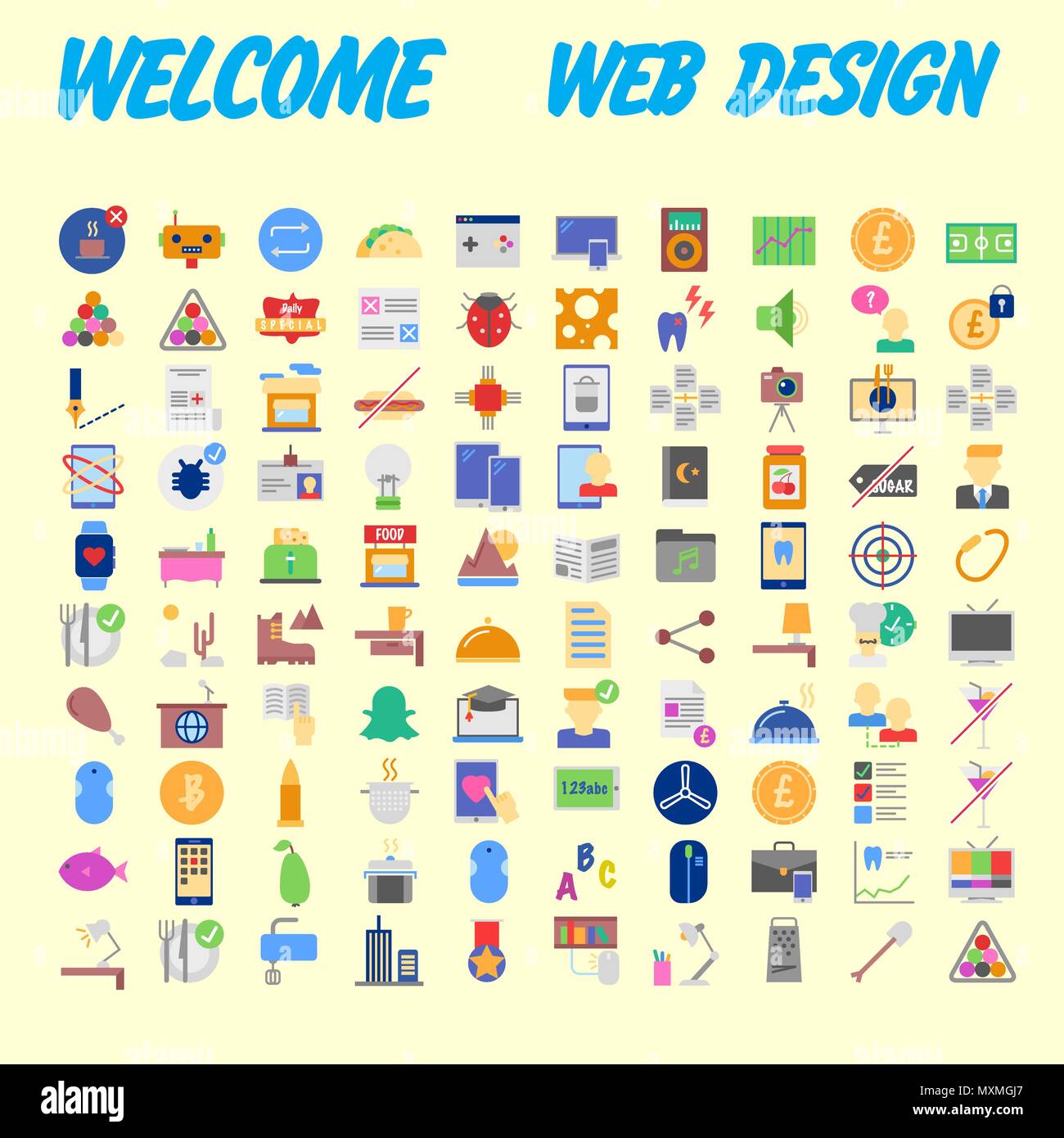 Set Of Icons, Quality Universal Pack, Big Icon Collection. Vector ...