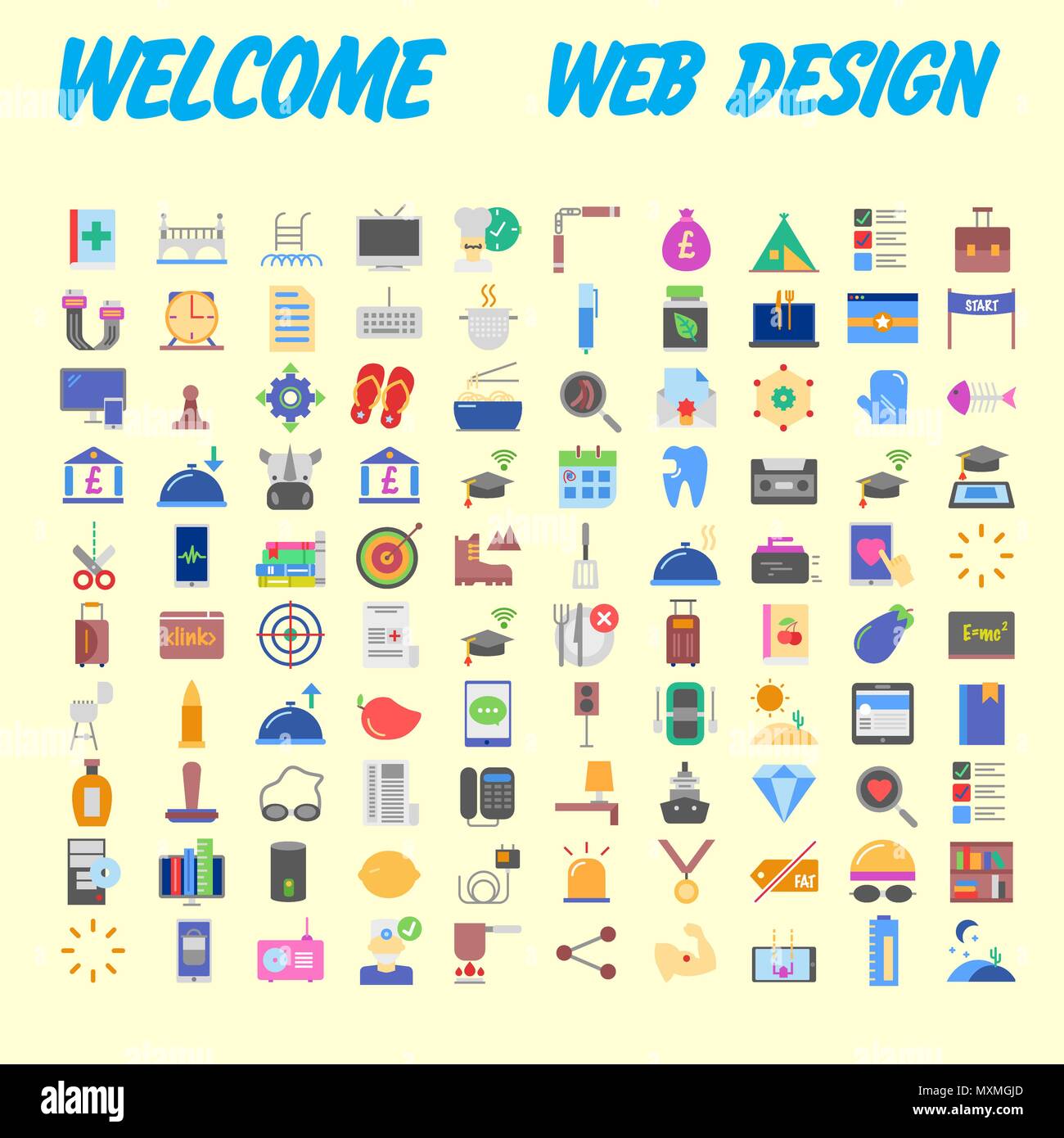 Set Of Icons, Quality Universal Pack, Big Icon Collection. Vector ...