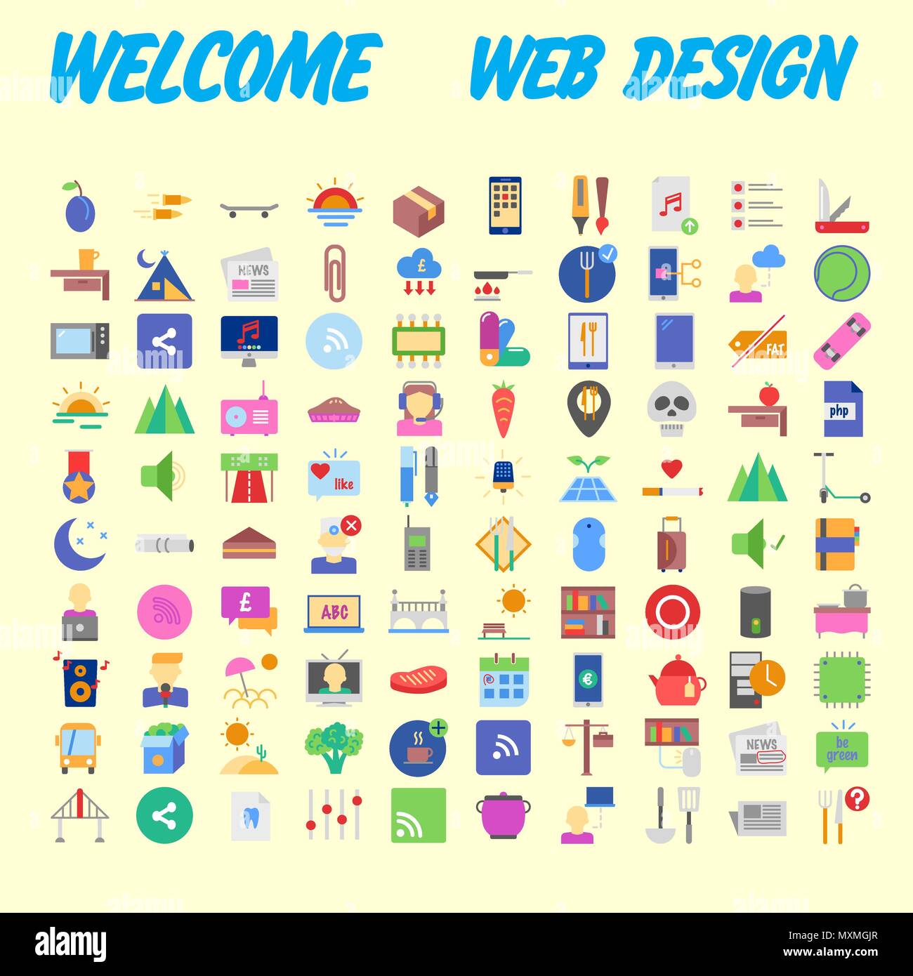 Set Of Icons, Quality Universal Pack, Big Icon Collection. Vector ...