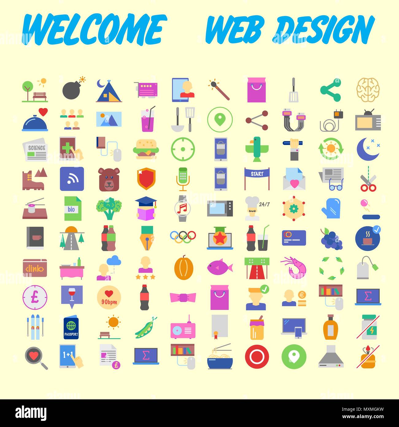 Set Of Icons, Quality Universal Pack, Big Icon Collection. Vector ...