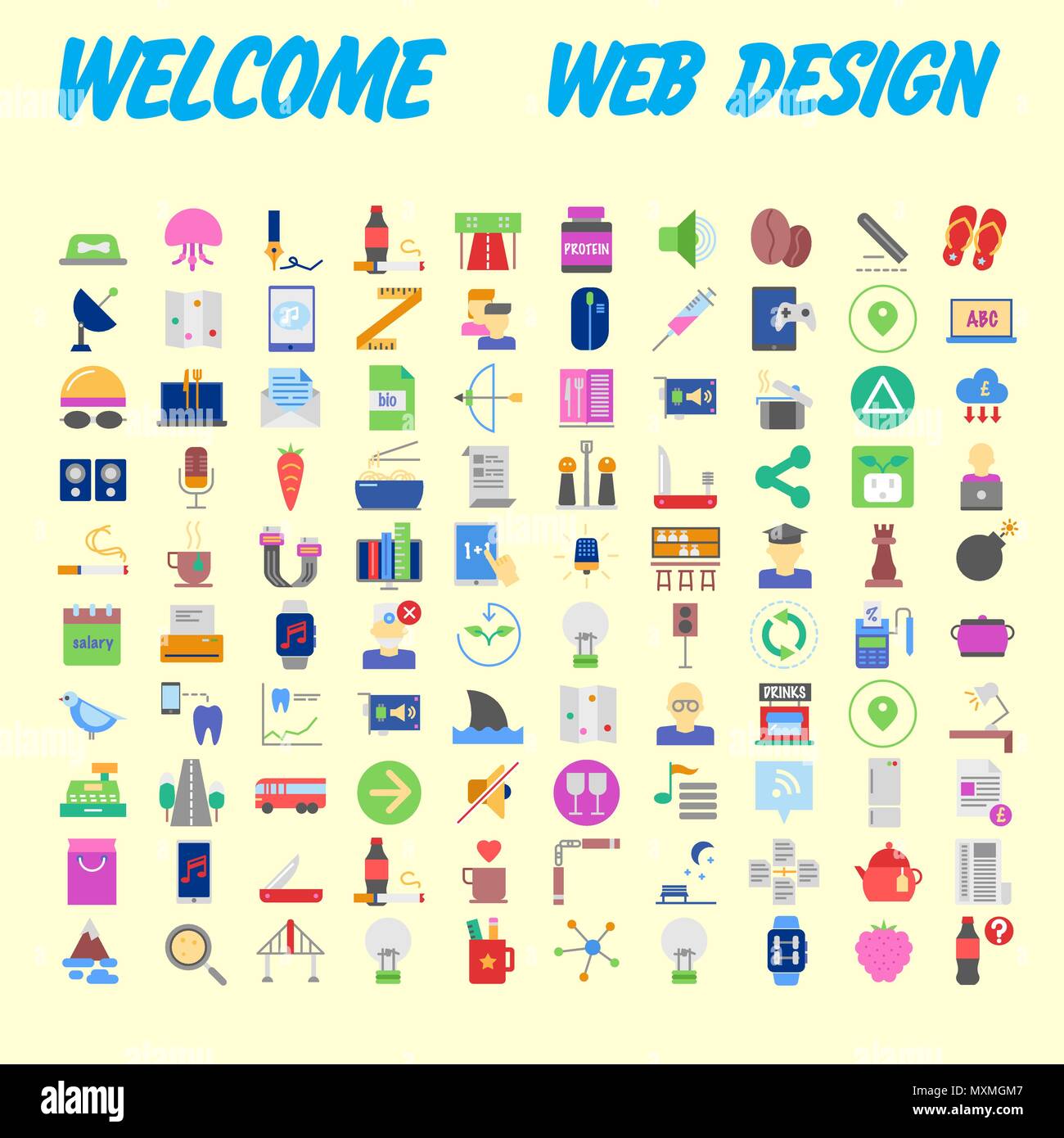 Set Of Icons, Quality Universal Pack, Big Icon Collection. Vector ...