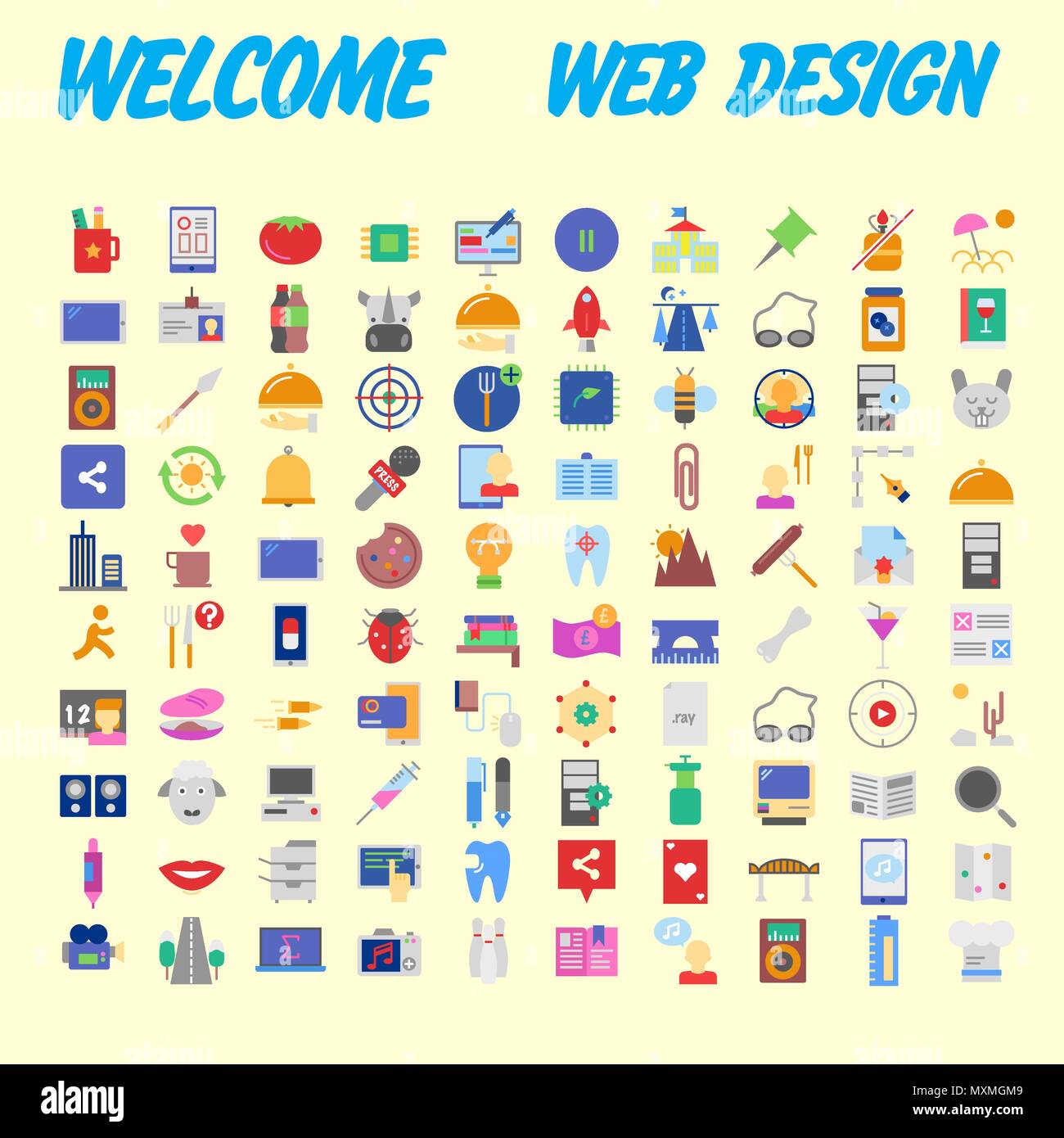 Set Of Icons, Quality Universal Pack, Big Icon Collection. Vector ...