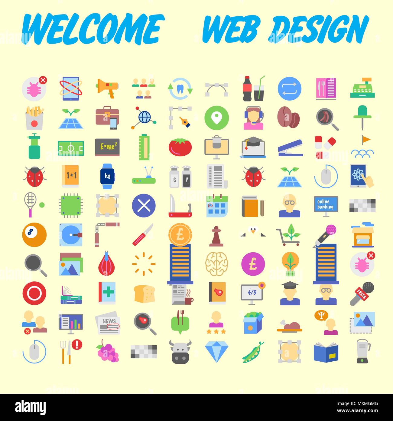 Set Of Icons, Quality Universal Pack, Big Icon Collection. Vector ...