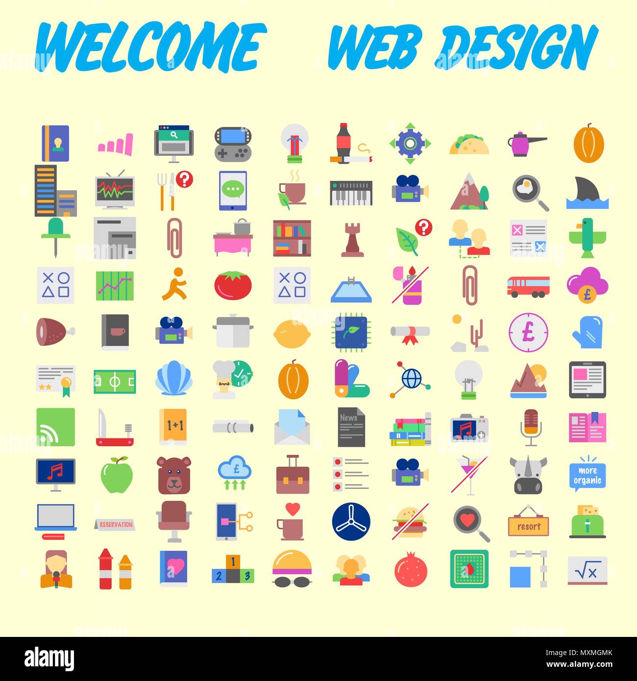 set of 100 high quality flat icons. Vector illustration Stock Vector ...