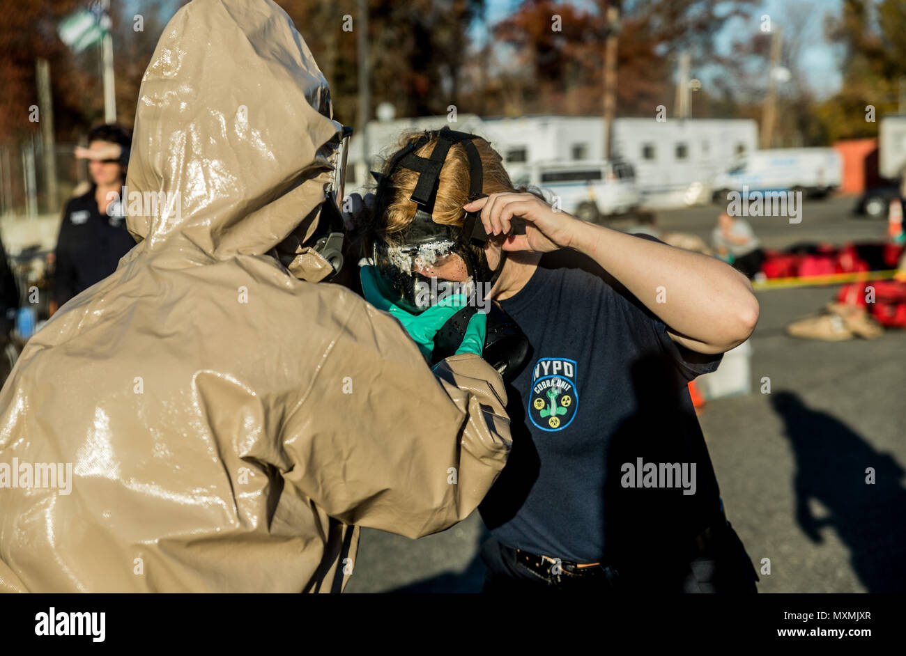 A New York City Police officer assigned to the NYPD's Chemical Ordnance ...