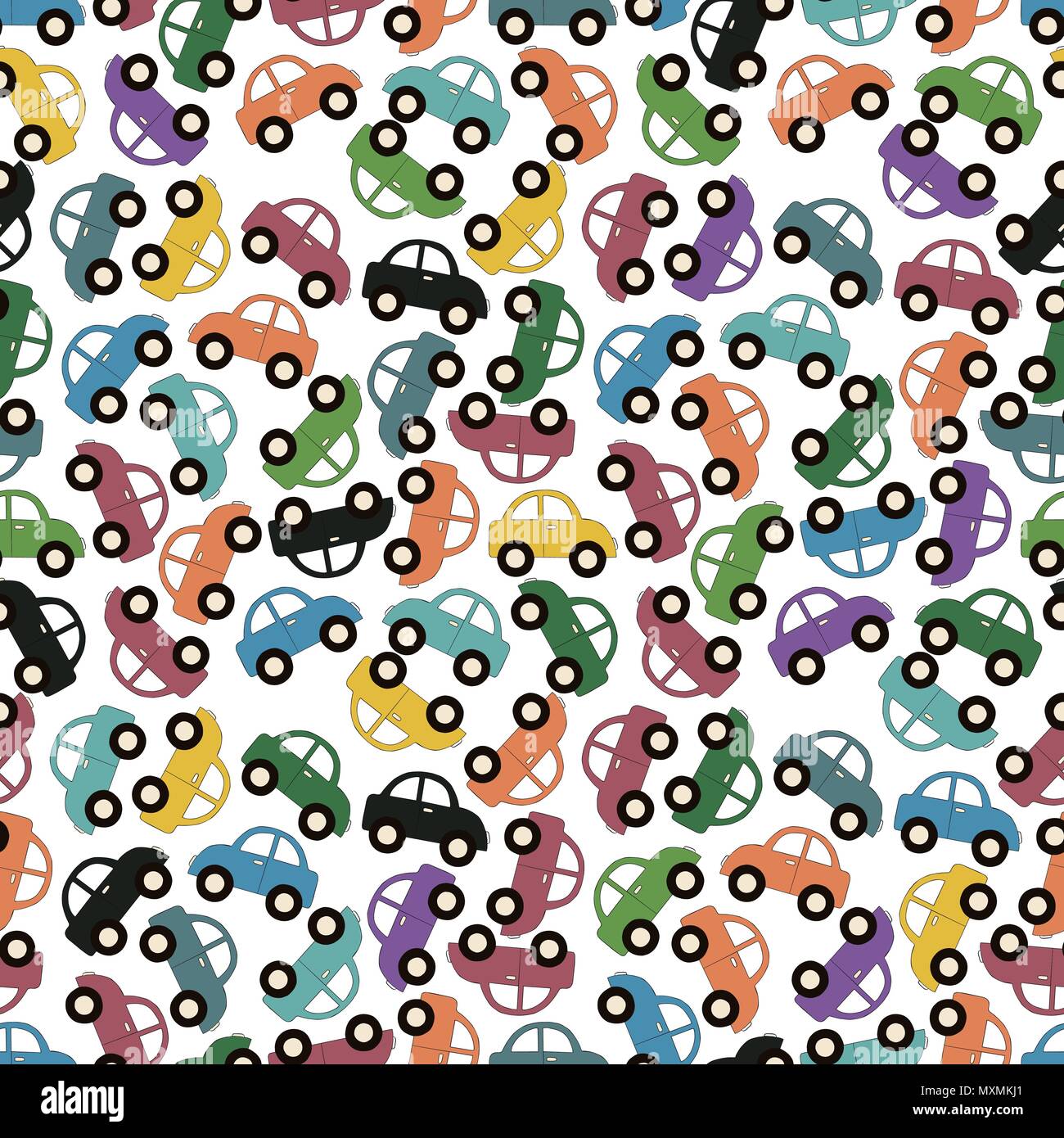 Seamless pattern background with cartoon car Stock Vector Image & Art ...