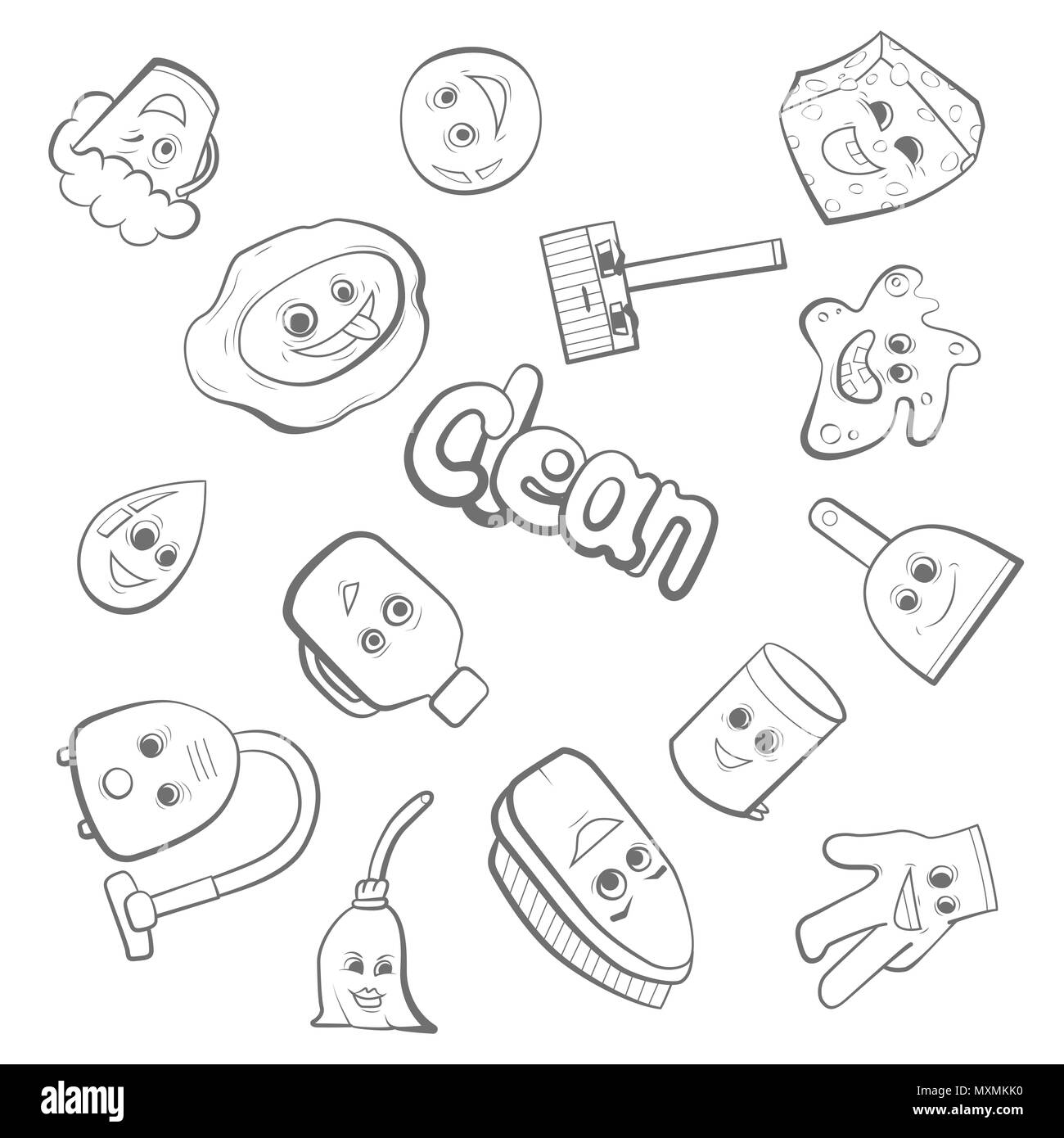 Cute items for clean up Stock Vector Image & Art - Alamy