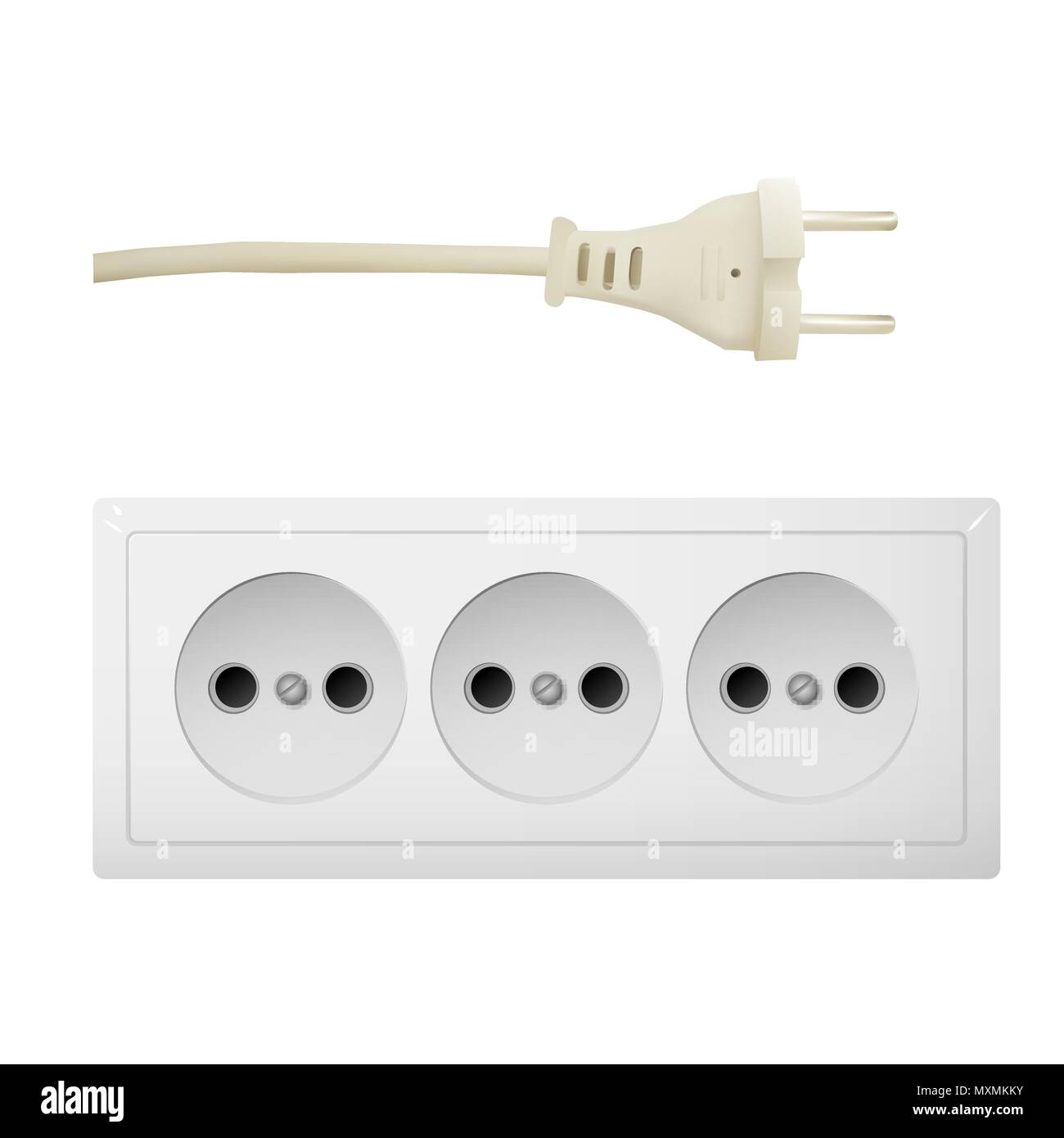 Electrical adapter with three outlet Stock Vector Image & Art - Alamy