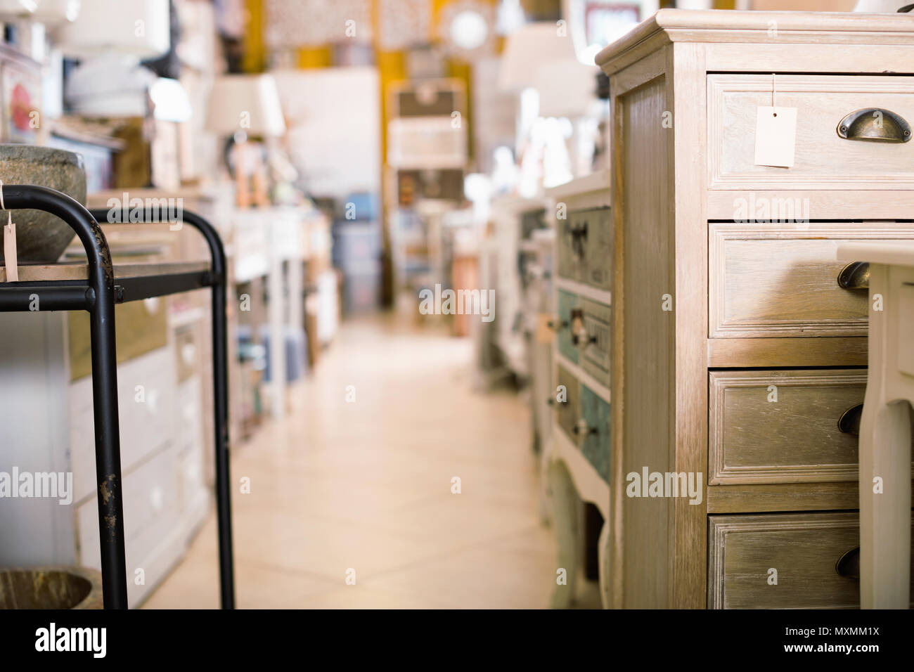 Image of modern furniture shop with wooden chest of old beautiful ...