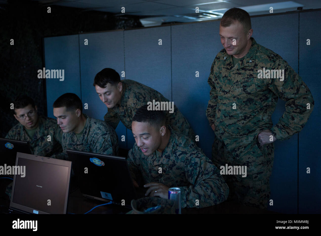 U.S. Marine Corps Col. Matthew S. Reid, right, commanding officer, 6th ...
