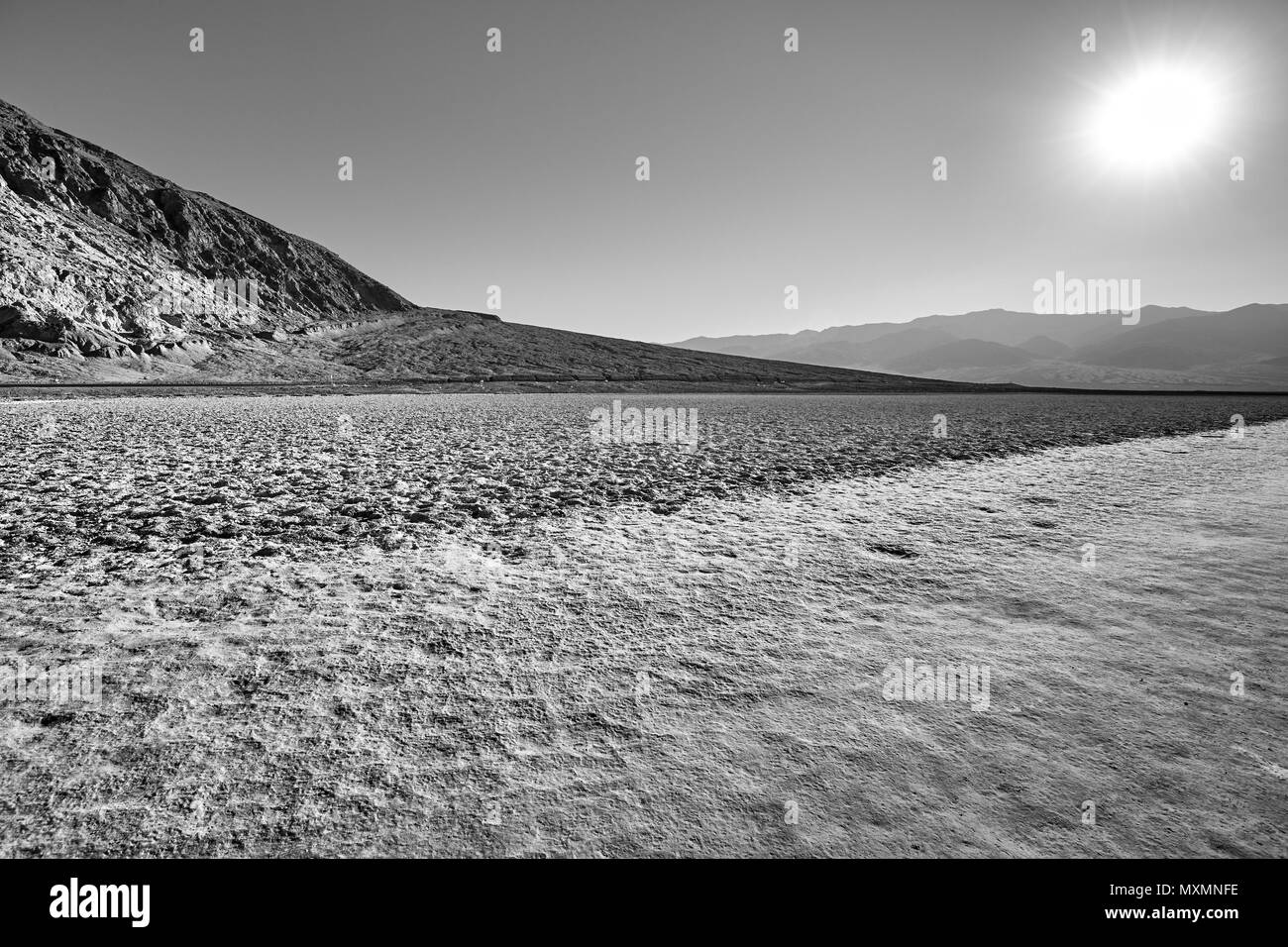 Moonlike surface of the Badwater Basin, the lowest point in North ...